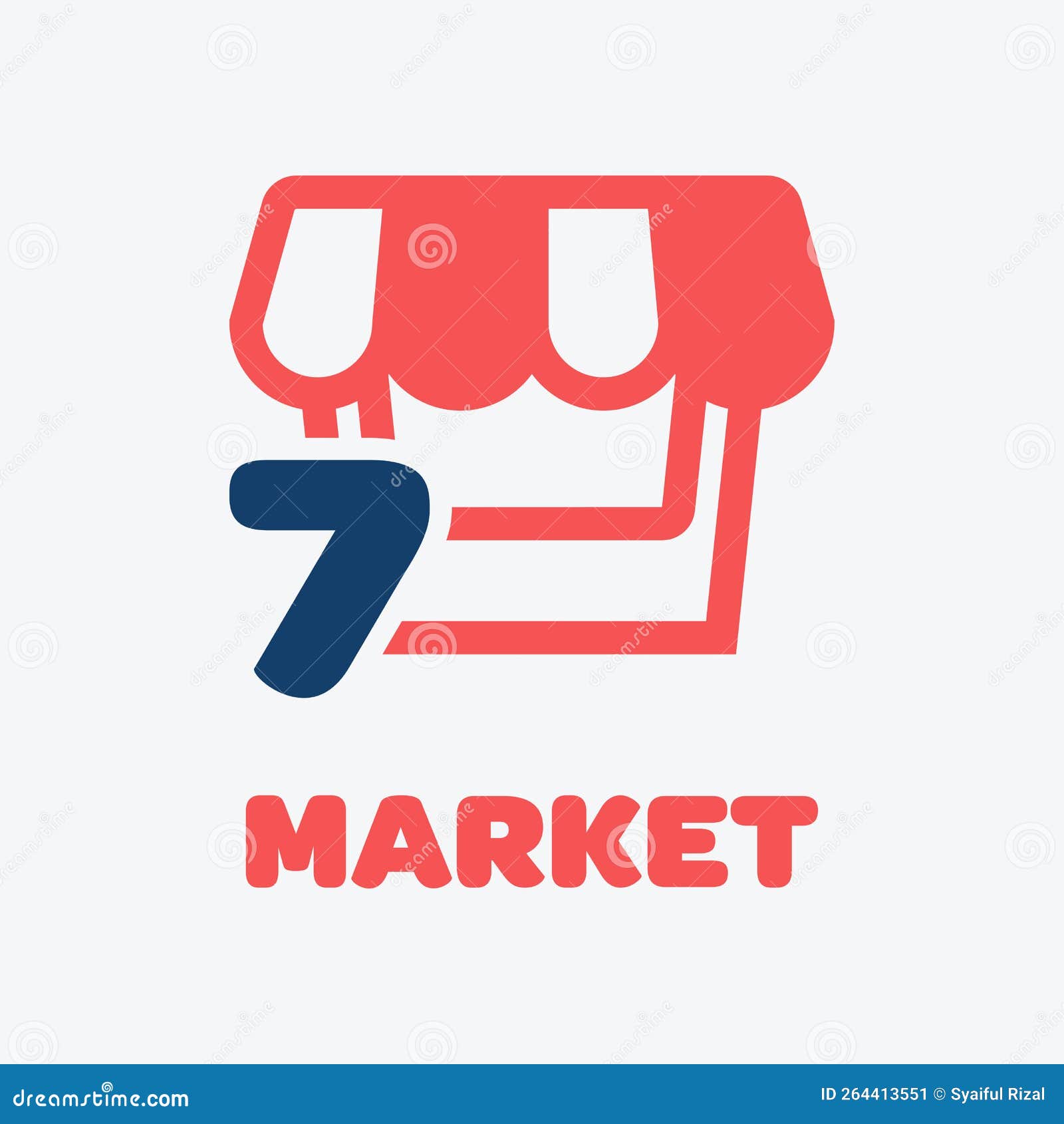 Market Logo Seven stock illustration. Illustration of lucky - 264413551