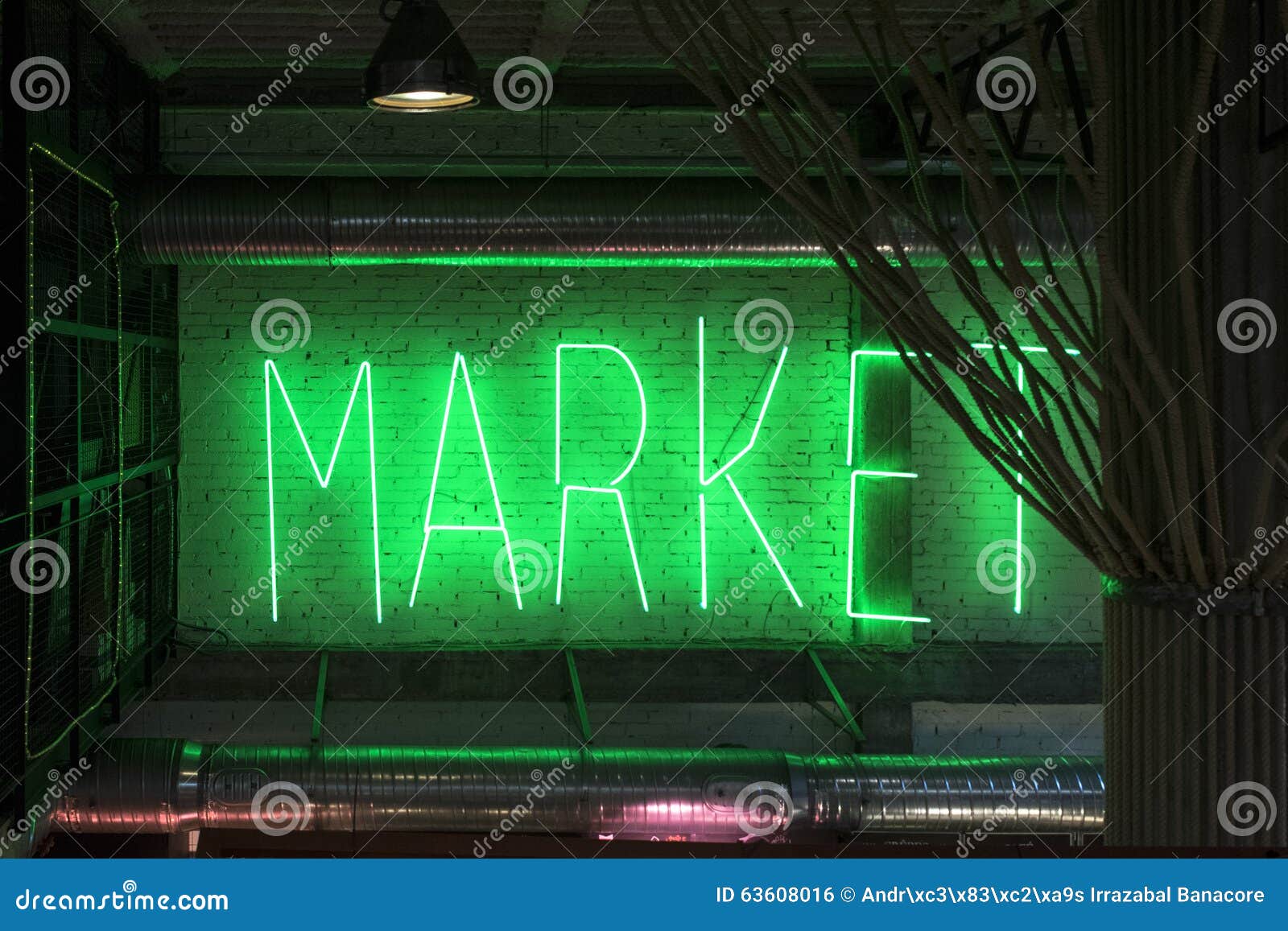 Market neon sign stock photo. Image of green, light, business - 63608016