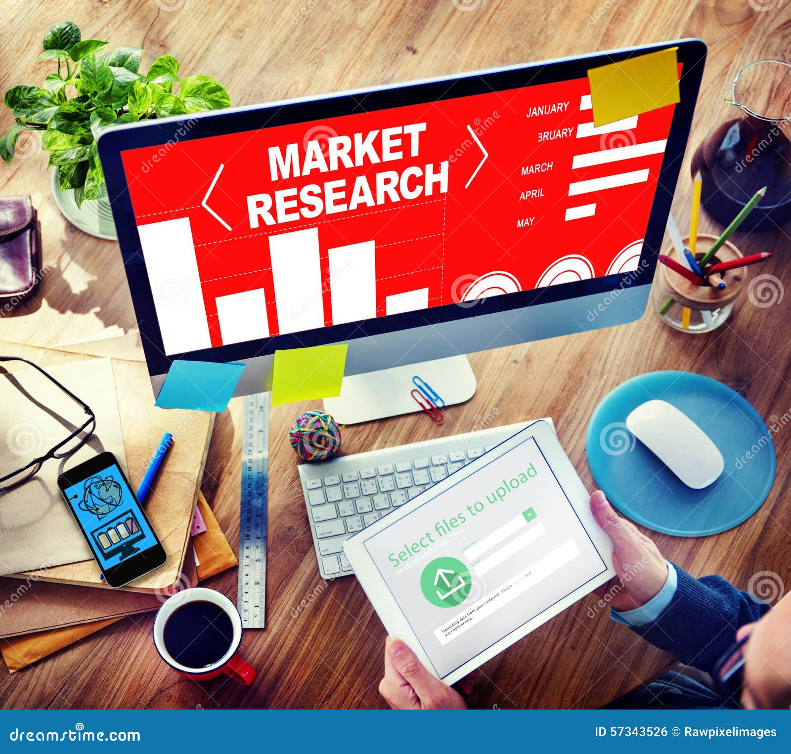Market Research Analysis Bar Graph Solution Strategy Concept Stock ...