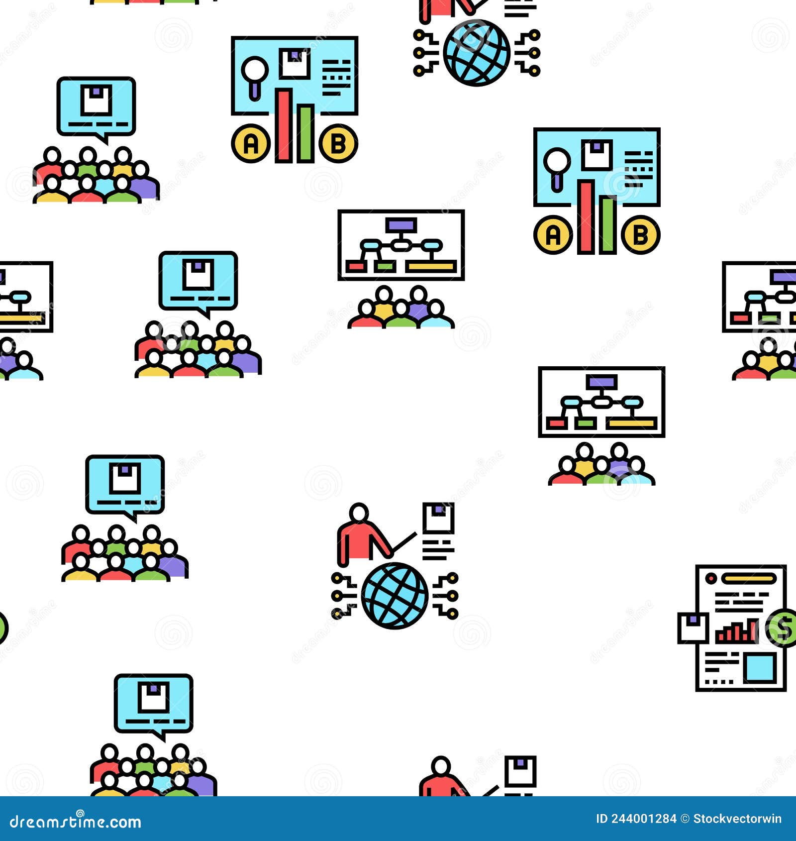 Market Research and Analysis Icons Set Vector Stock Illustration ...