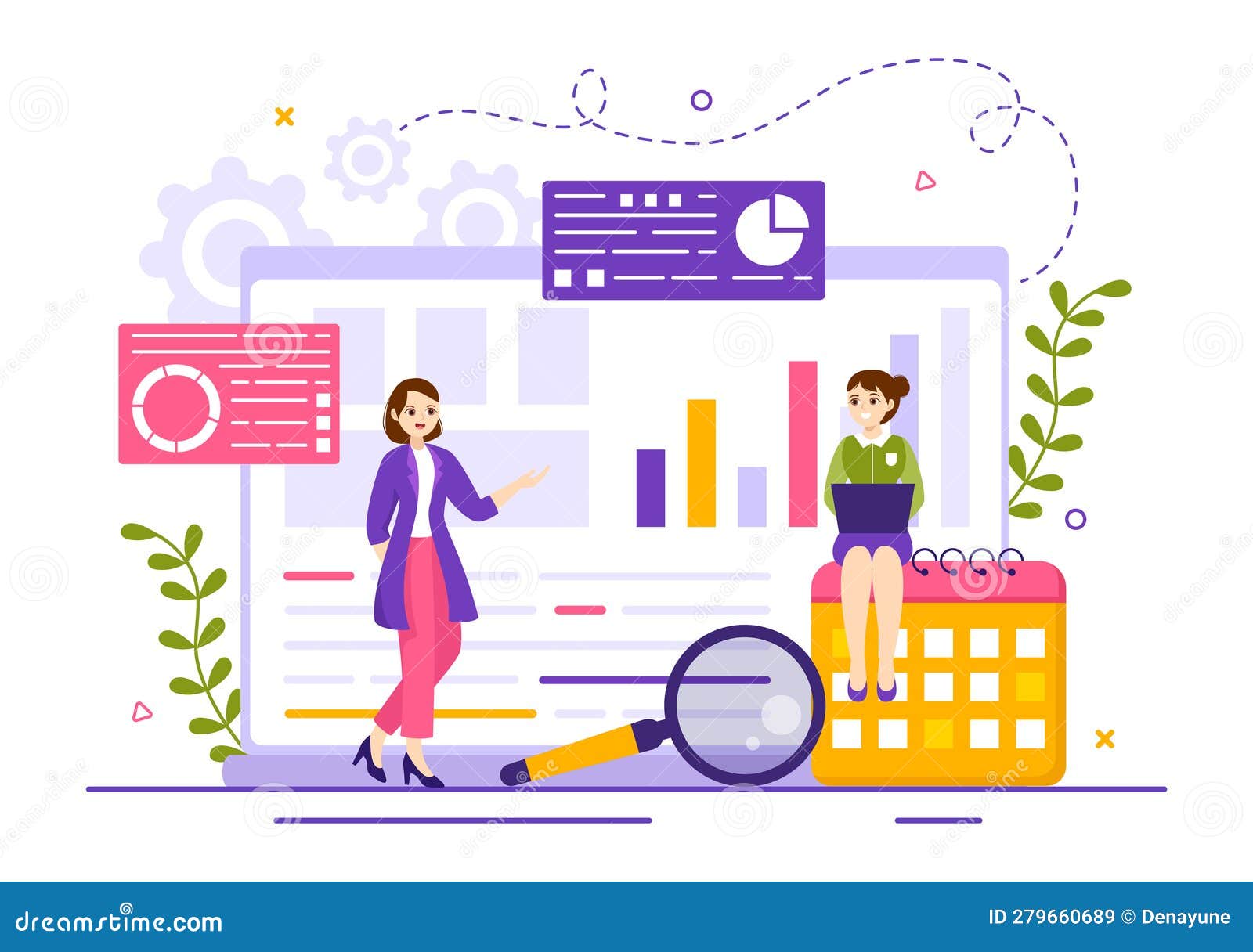 Man Making Id Data With Laptop Royalty-Free Illustration ...