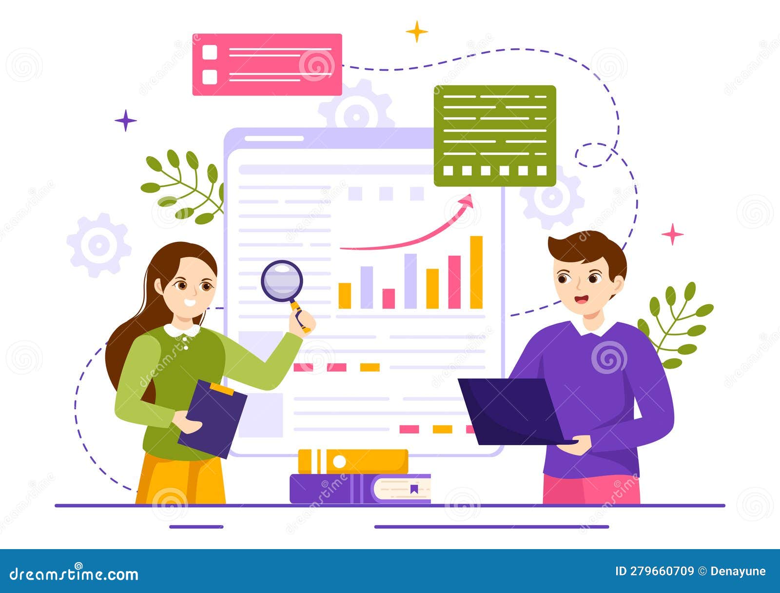 Man Making Id Data With Laptop Royalty-Free Illustration ...