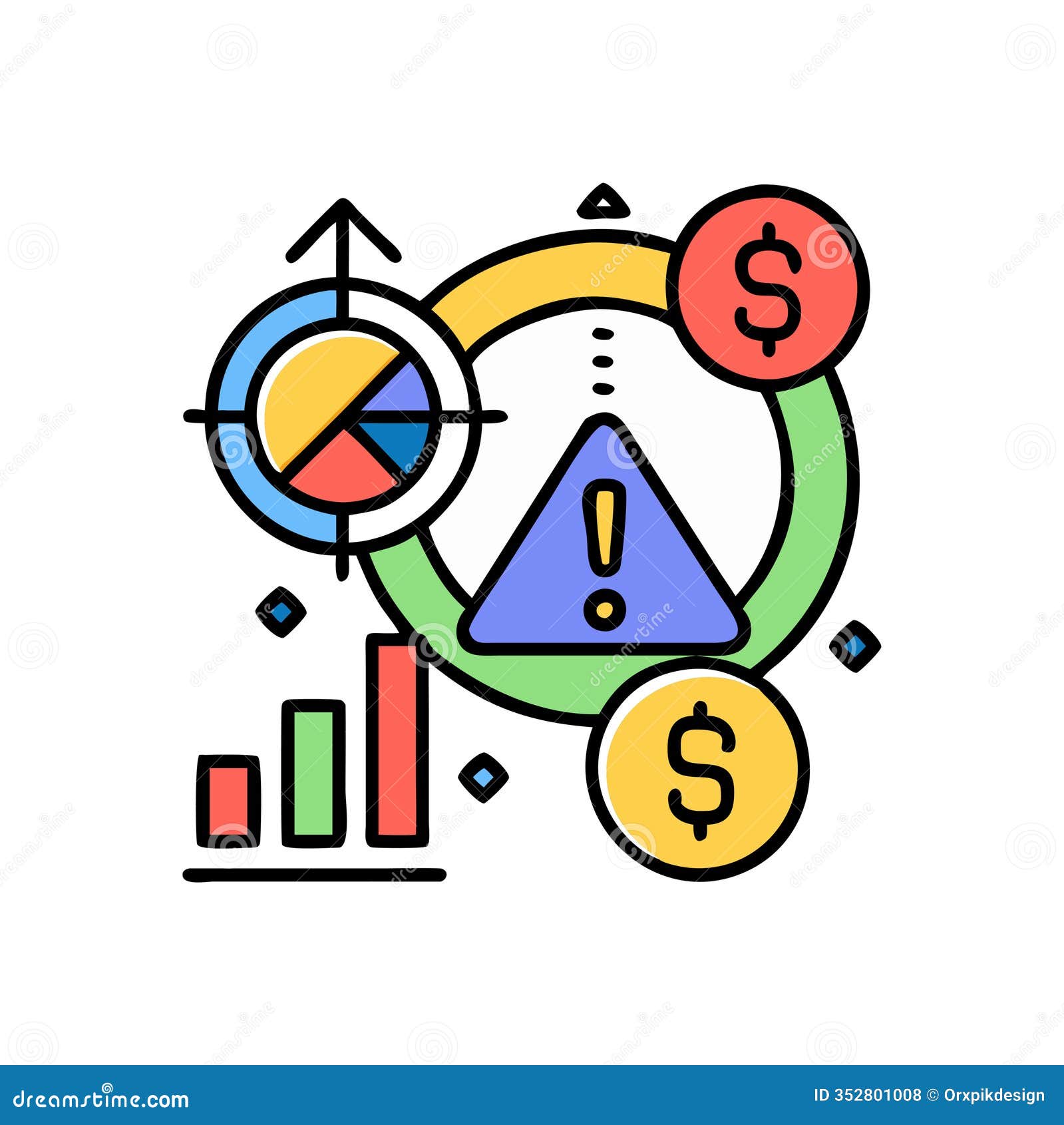 Market Risk Management Icon Stock Vector - Illustration of risk, ideas ...