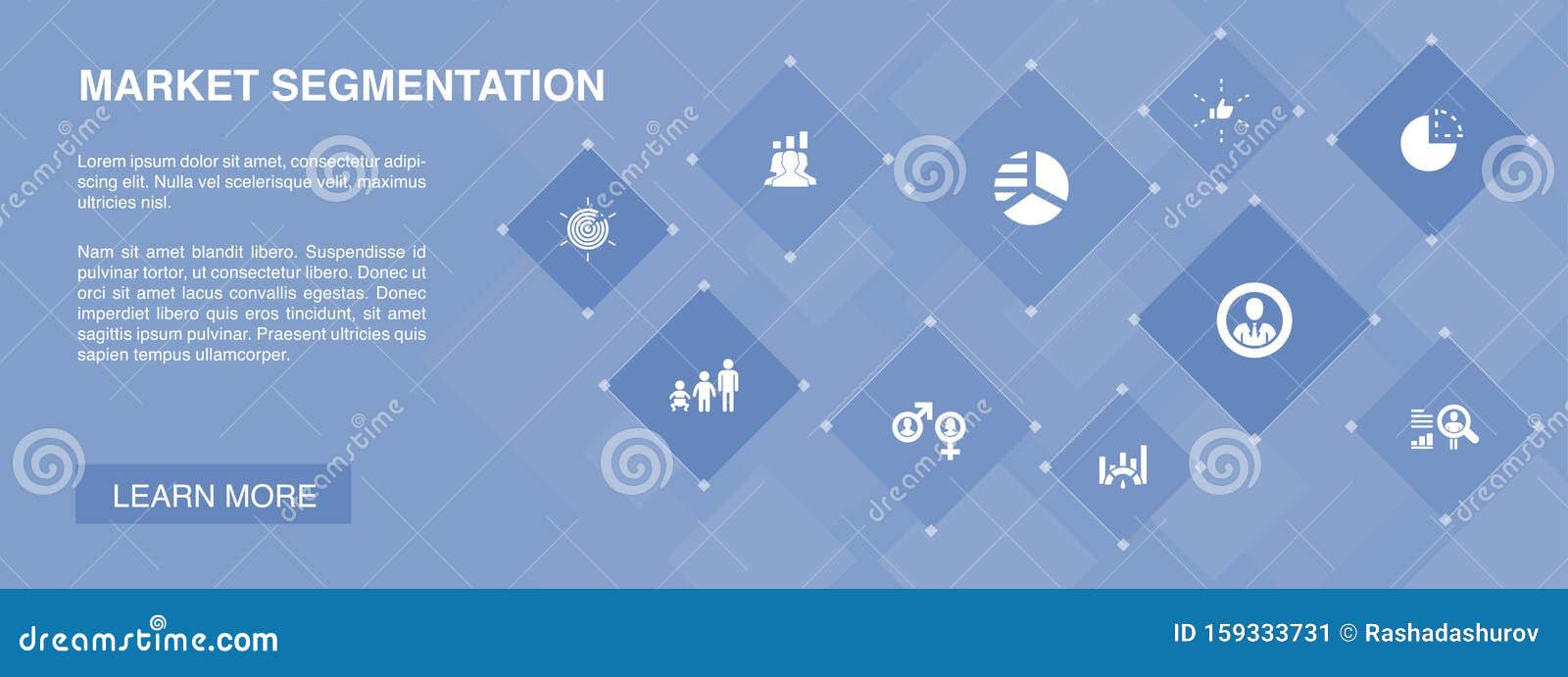 Market Segmentation Banner 10 Icons Stock Vector - Illustration of ...