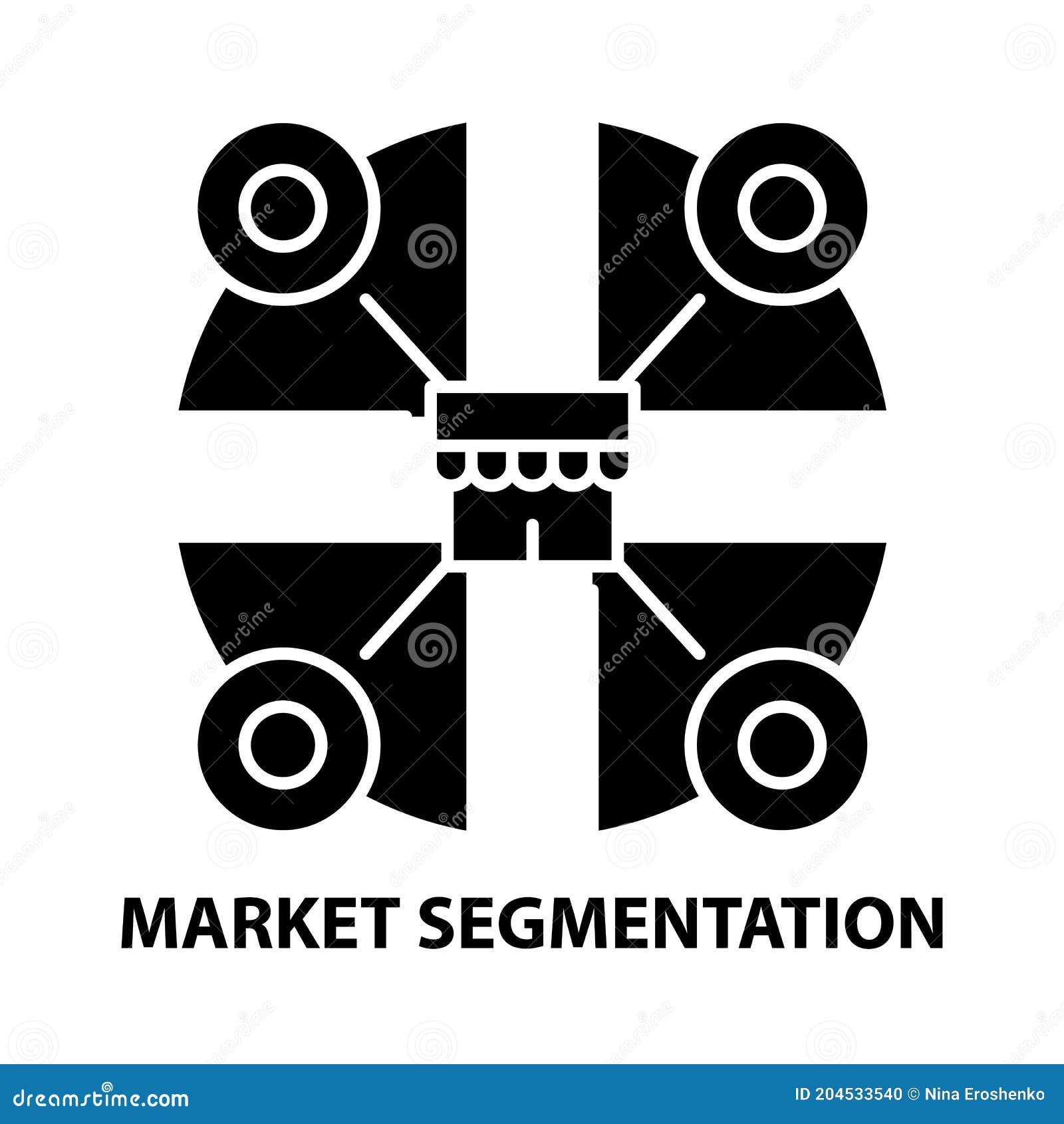 Market Segmentation Icon, Black Vector Sign with Editable Strokes ...