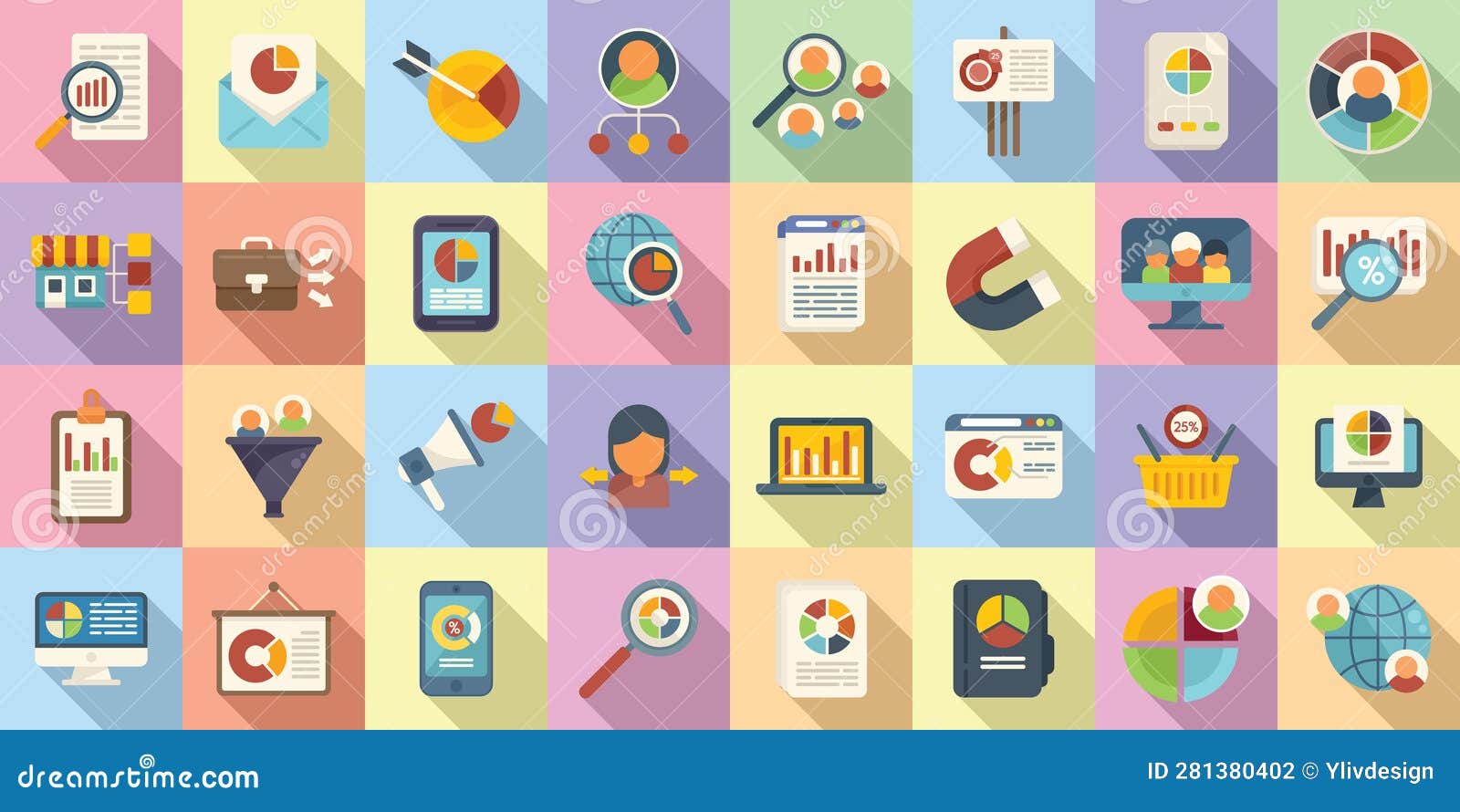 Market Segmentation Icons Set Flat Vector. Customer Audience Stock ...