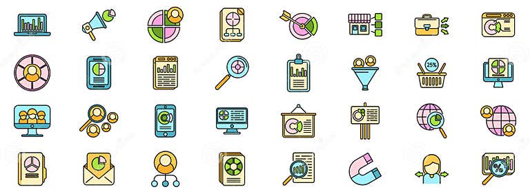 Market Segmentation Icons Set Vector Color Line Stock Illustration ... Market Segmentation Icons Set Vector Color Line Stock Illustration ...