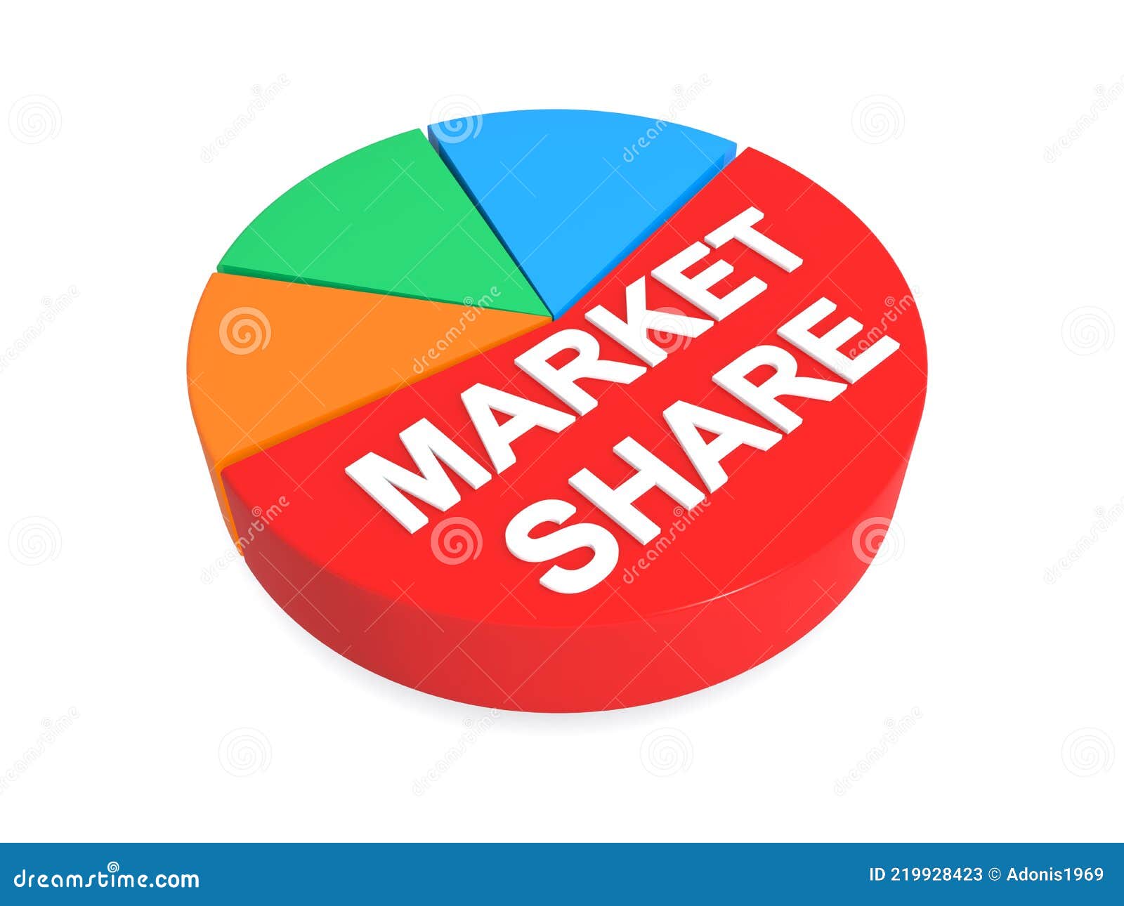 Market Share Graph on White Stock Illustration - Illustration of chart ...