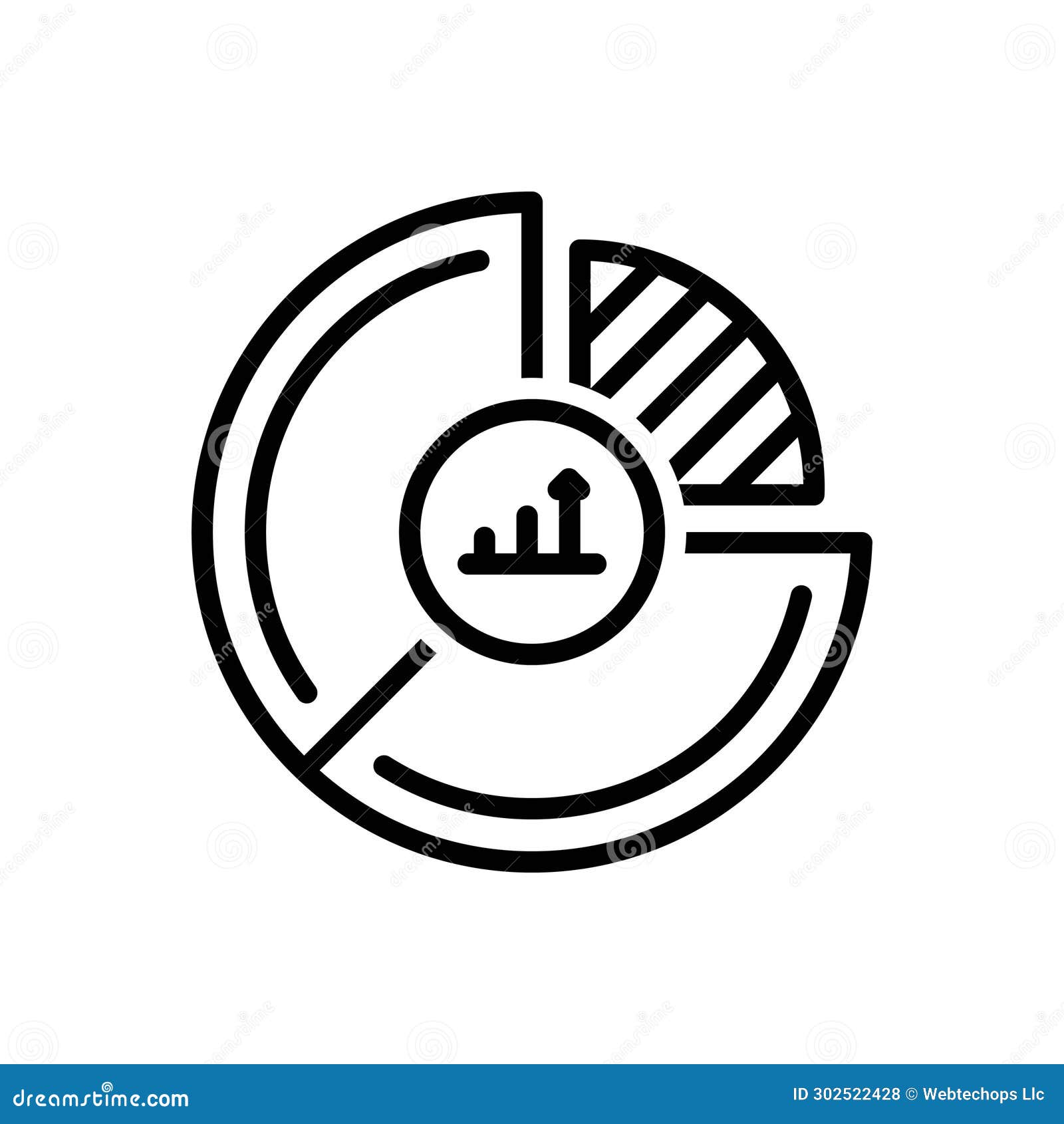 Black Line Icon for Market Share, Report and Data Stock Vector ...