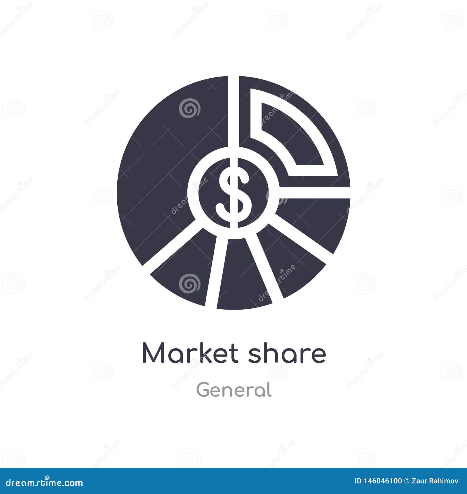 Market Share Icon. Isolated Market Share Icon Vector Illustration from ...