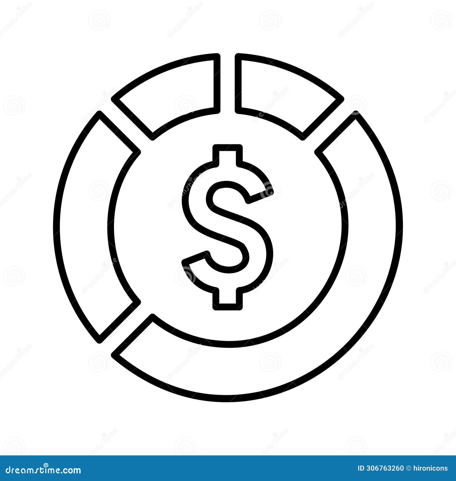 Market Share Icon. Line, Outline Design Stock Illustration ...