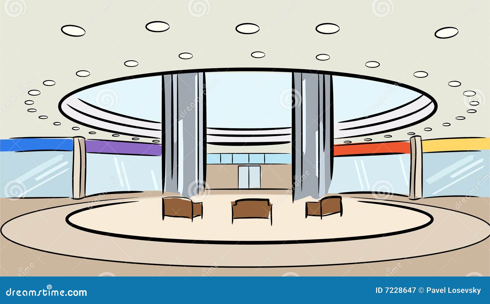 Market Shop Interior Vector Stock Vector - Illustration of center ...