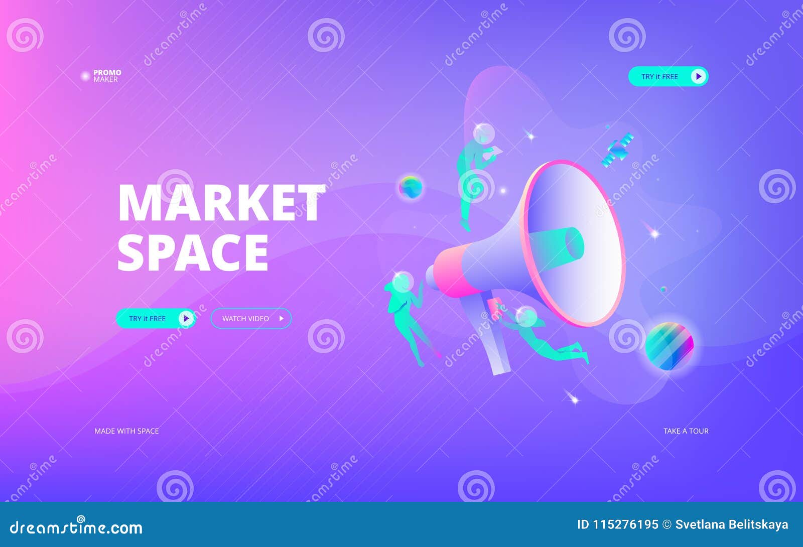 Market Space web banner stock vector. Illustration of banner - 115276195