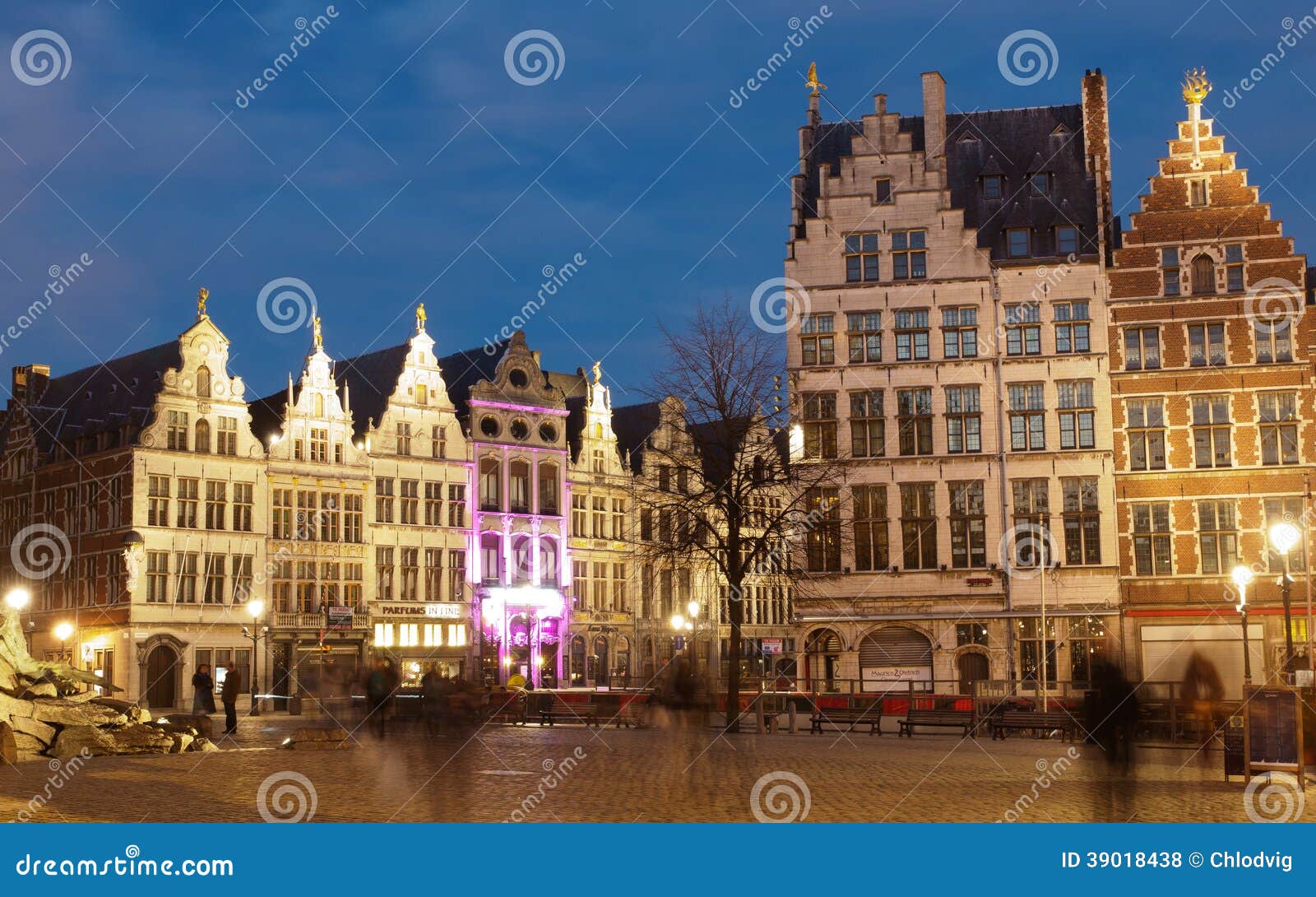 Market Square in Antwerp at Night Editorial Stock Photo - Image of ...
