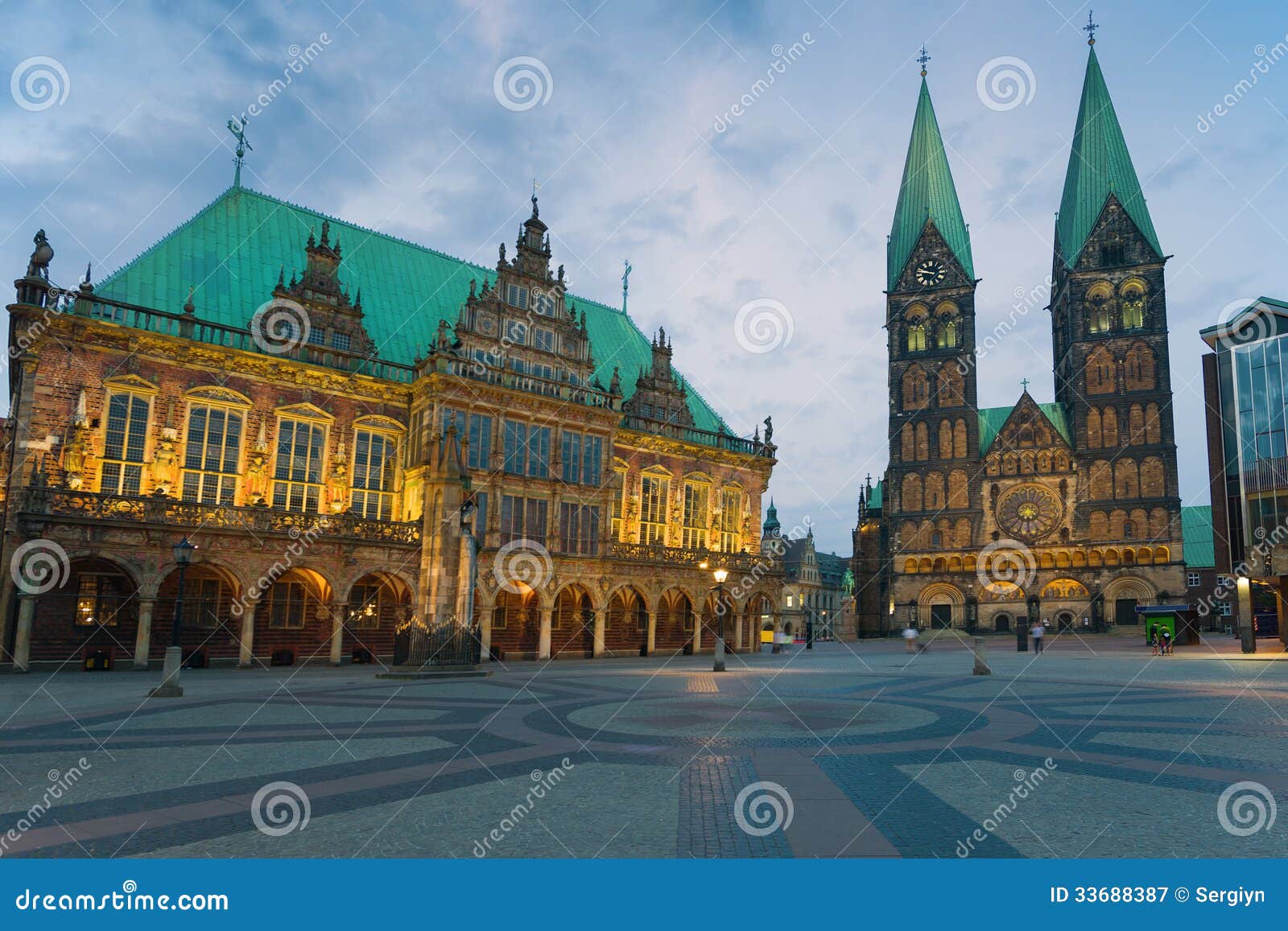 The Market Square in Bremen Stock Image - Image of city, night: 33688387