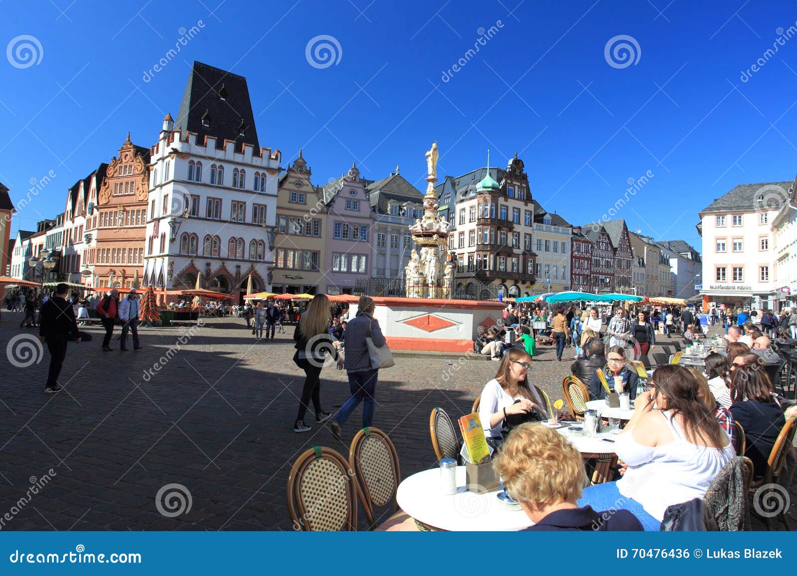 Market square in Trier editorial photo. Image of building - 70476436