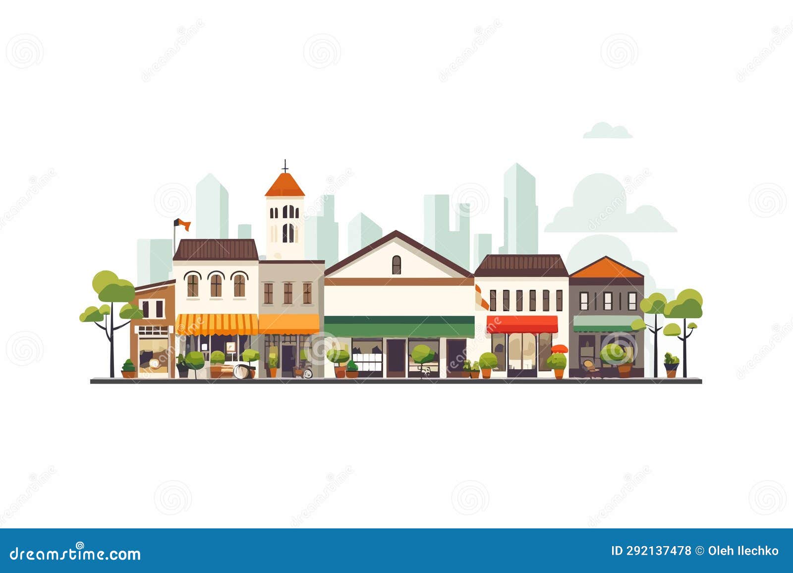 Market Square Vector Flat Minimalistic Isolated Vector Style ...
