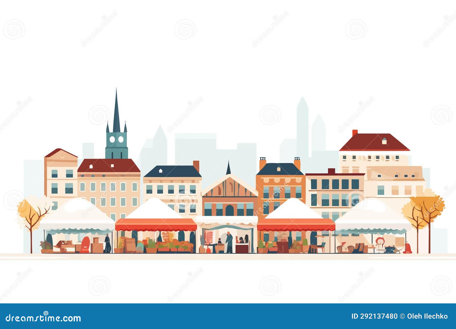 Market Square Vector Flat Minimalistic Isolated Vector Style ...