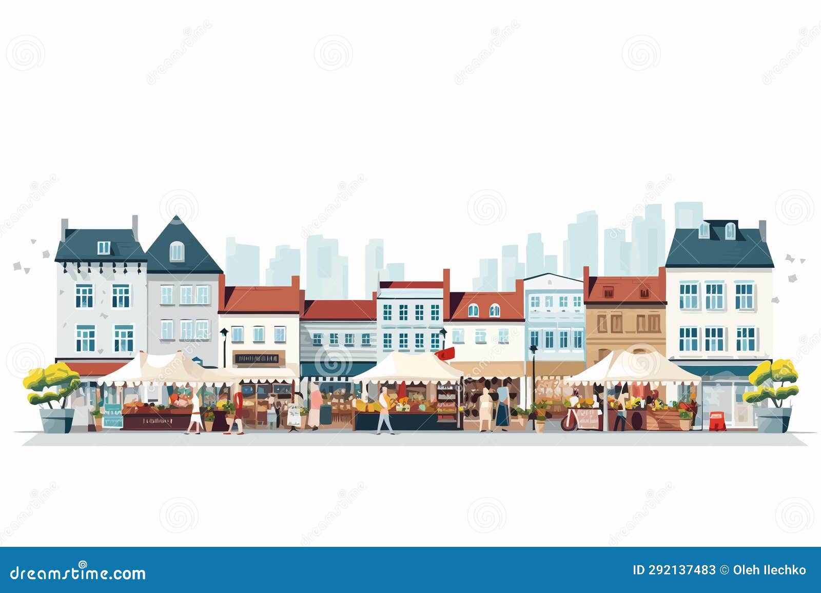 Market Square Vector Flat Minimalistic Isolated Vector Style ...