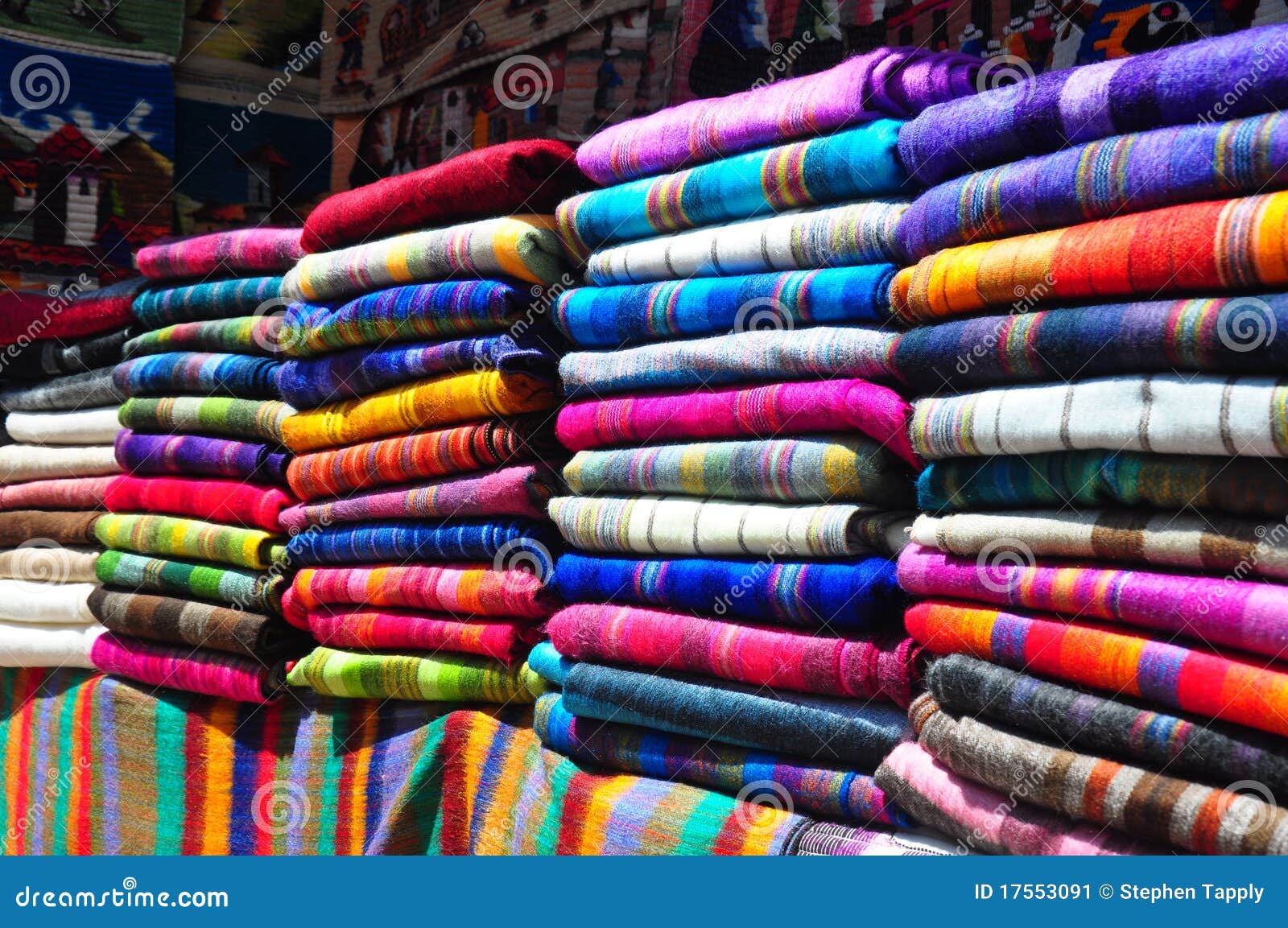 Market Stall with Traditional Textiles Stock Image - Image of travel ...
