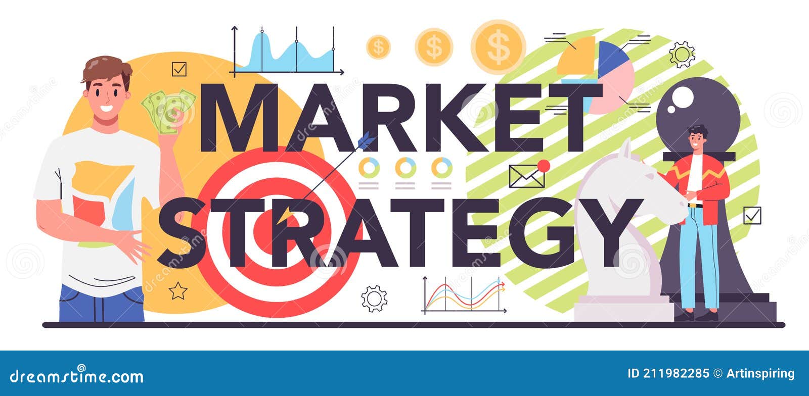 Market Strategy Typographic Header. Market Research and Analysis Stock ...