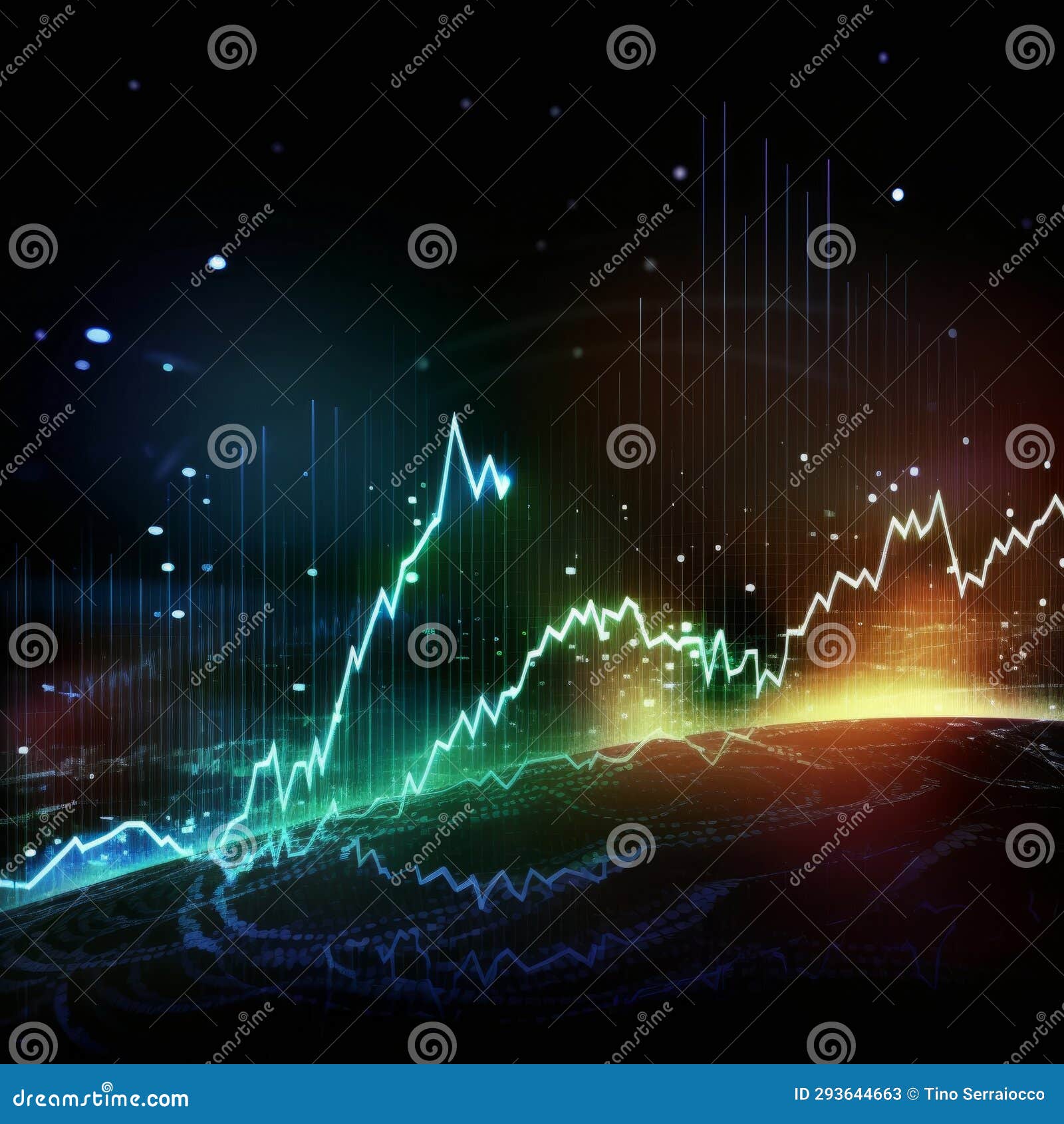 Market Trading Chart in Graphic Digital Visualization , Generated by AI ...