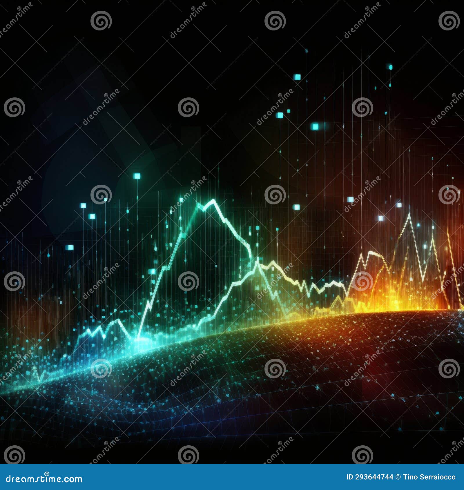 Market Trading Chart in Graphic Digital Visualization , Generated by AI ...