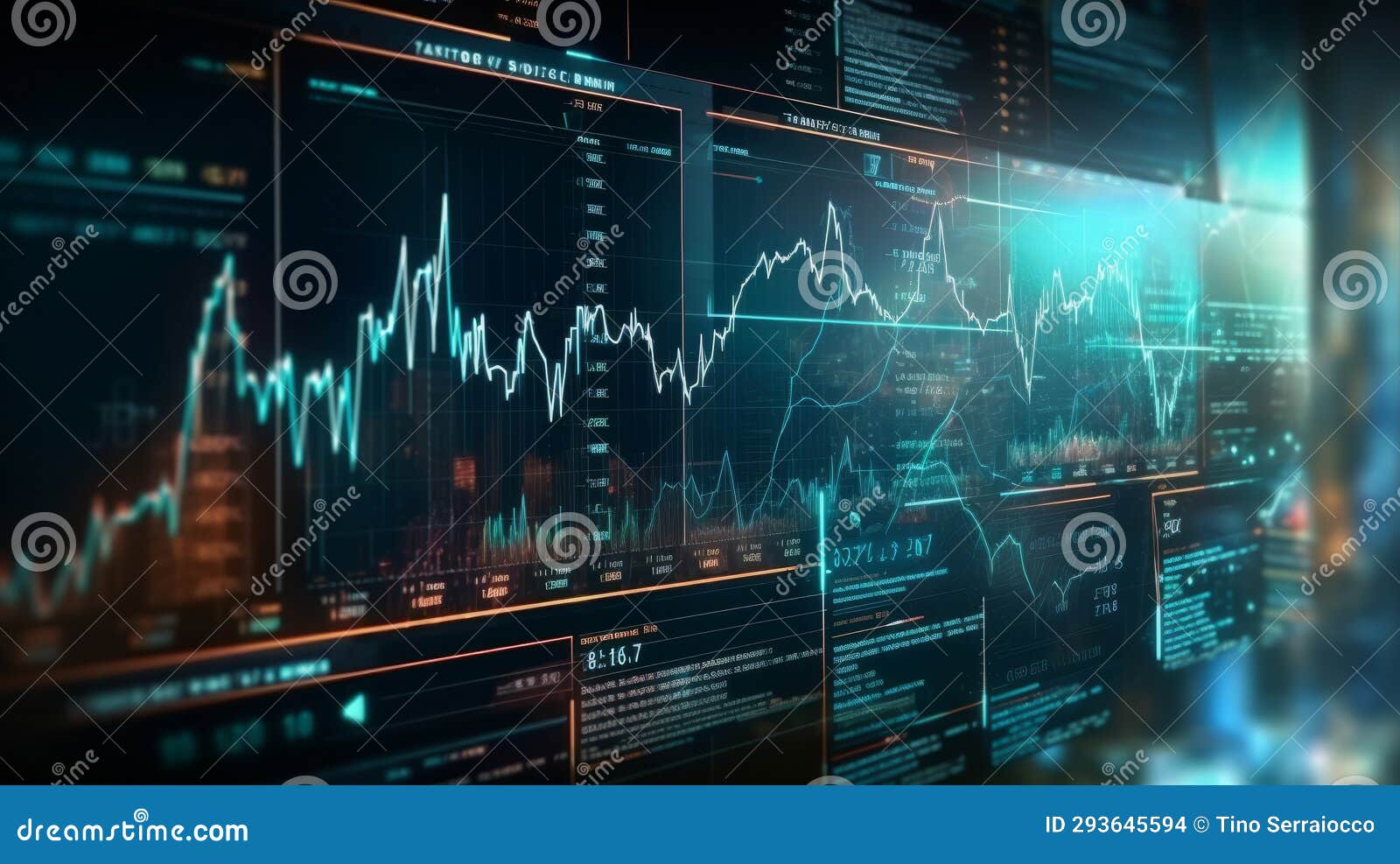 Market Trading Chart in Graphic Digital Visualization , Generated by AI ...