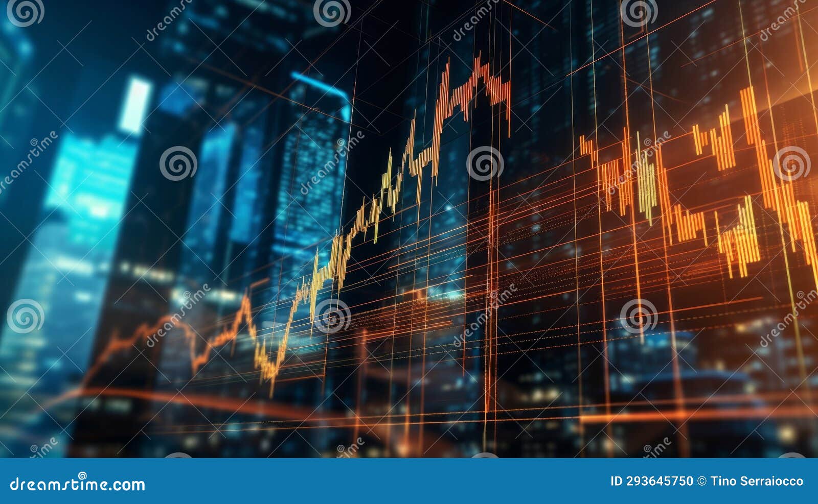 Market Trading Chart in Graphic Digital Visualization , Generated by AI ...
