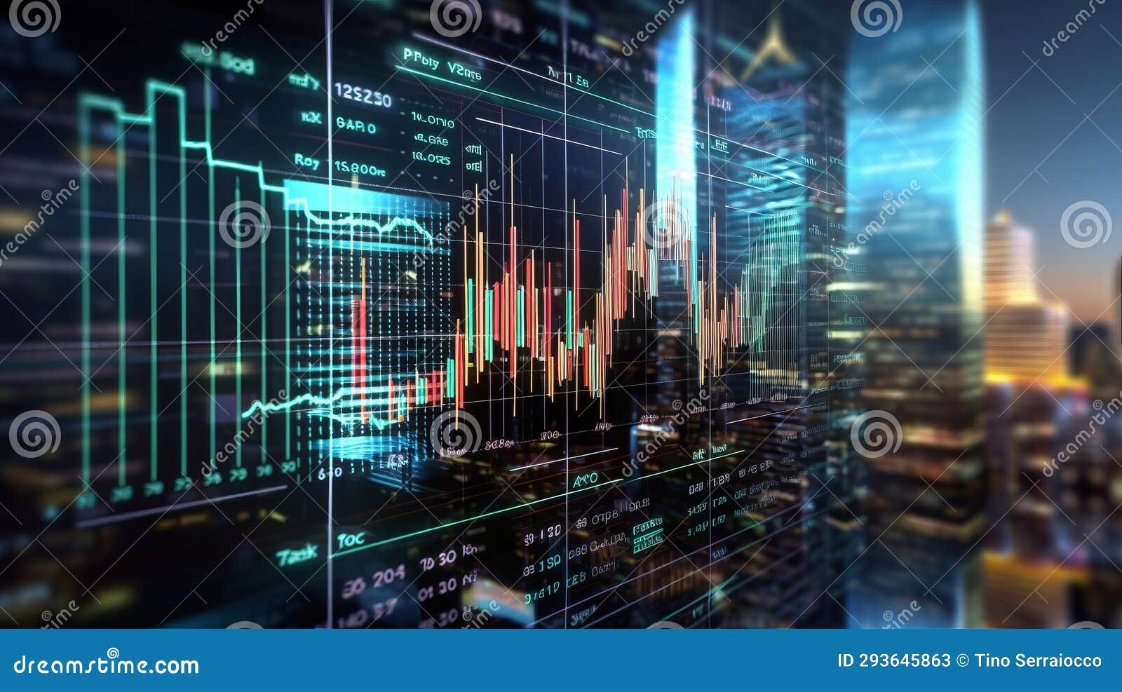 Market Trading Chart in Graphic Digital Visualization , Generated by AI ...