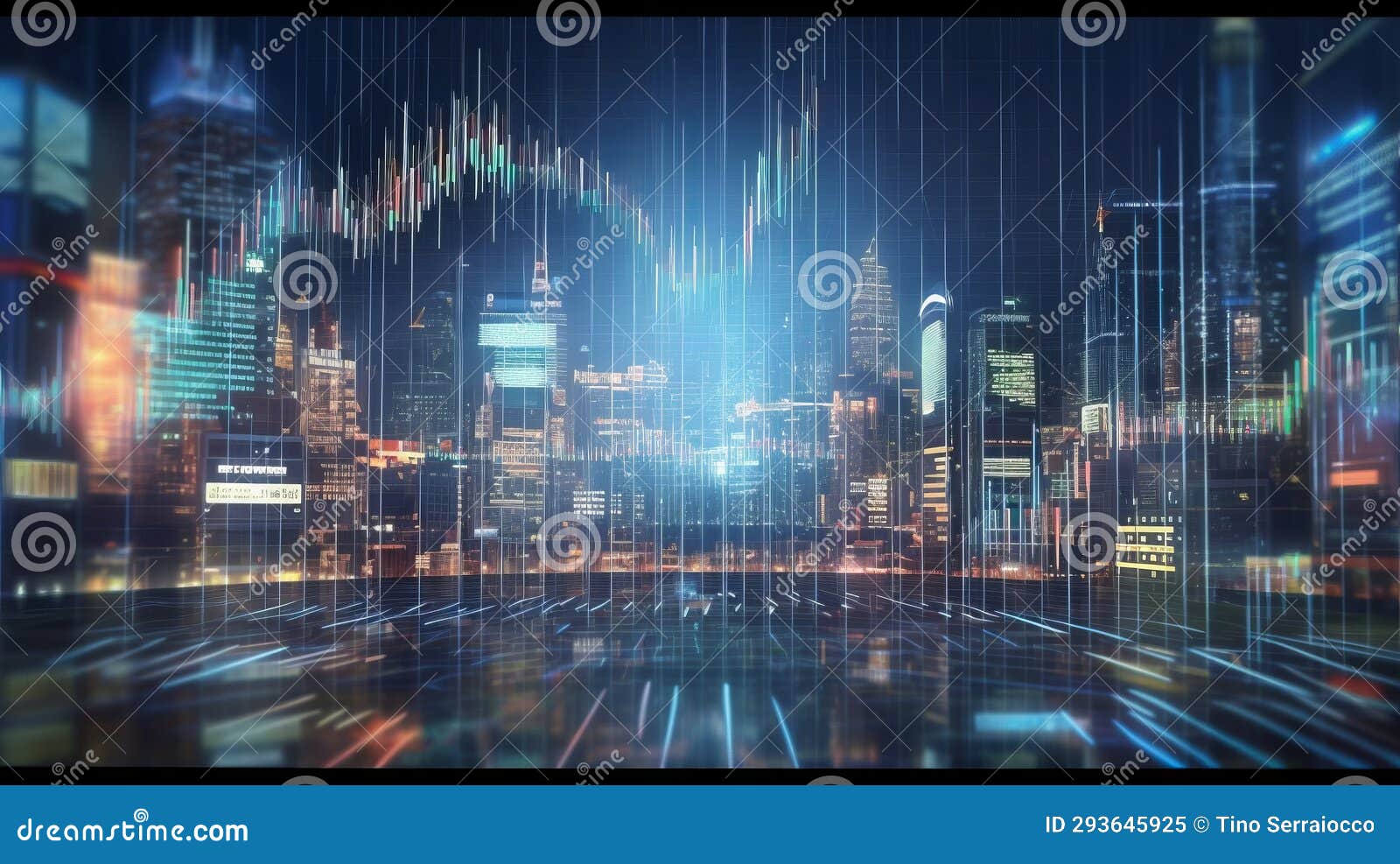 Market Trading Chart in Graphic Digital Visualization , Generated by AI ...