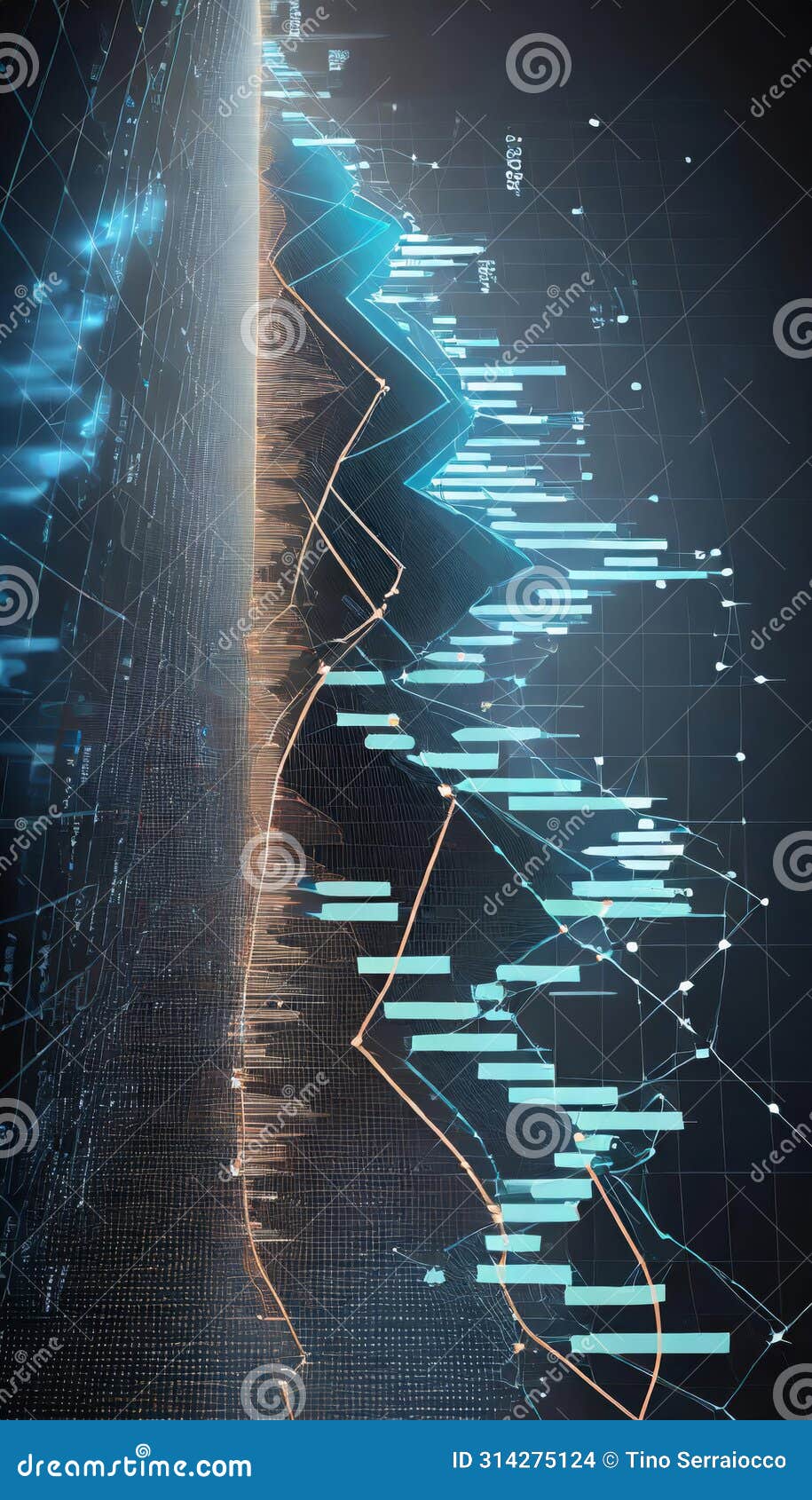 Market Trading Chart in Graphic Digital Visualization , Generated by AI ...