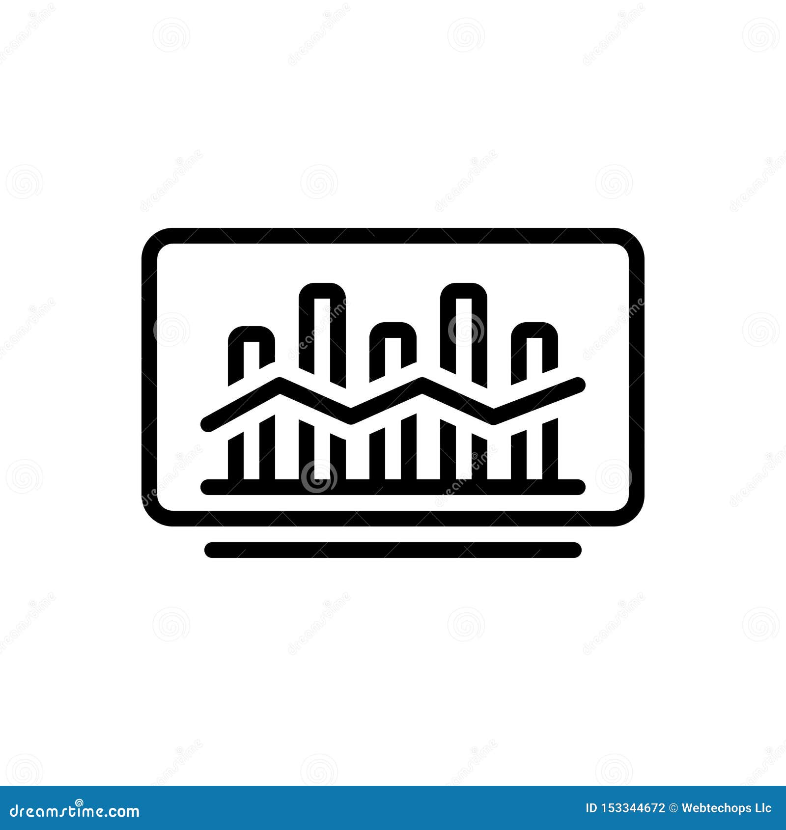 Black Line Icon for Market Trend, Tendency and Statistic Stock Vector ...