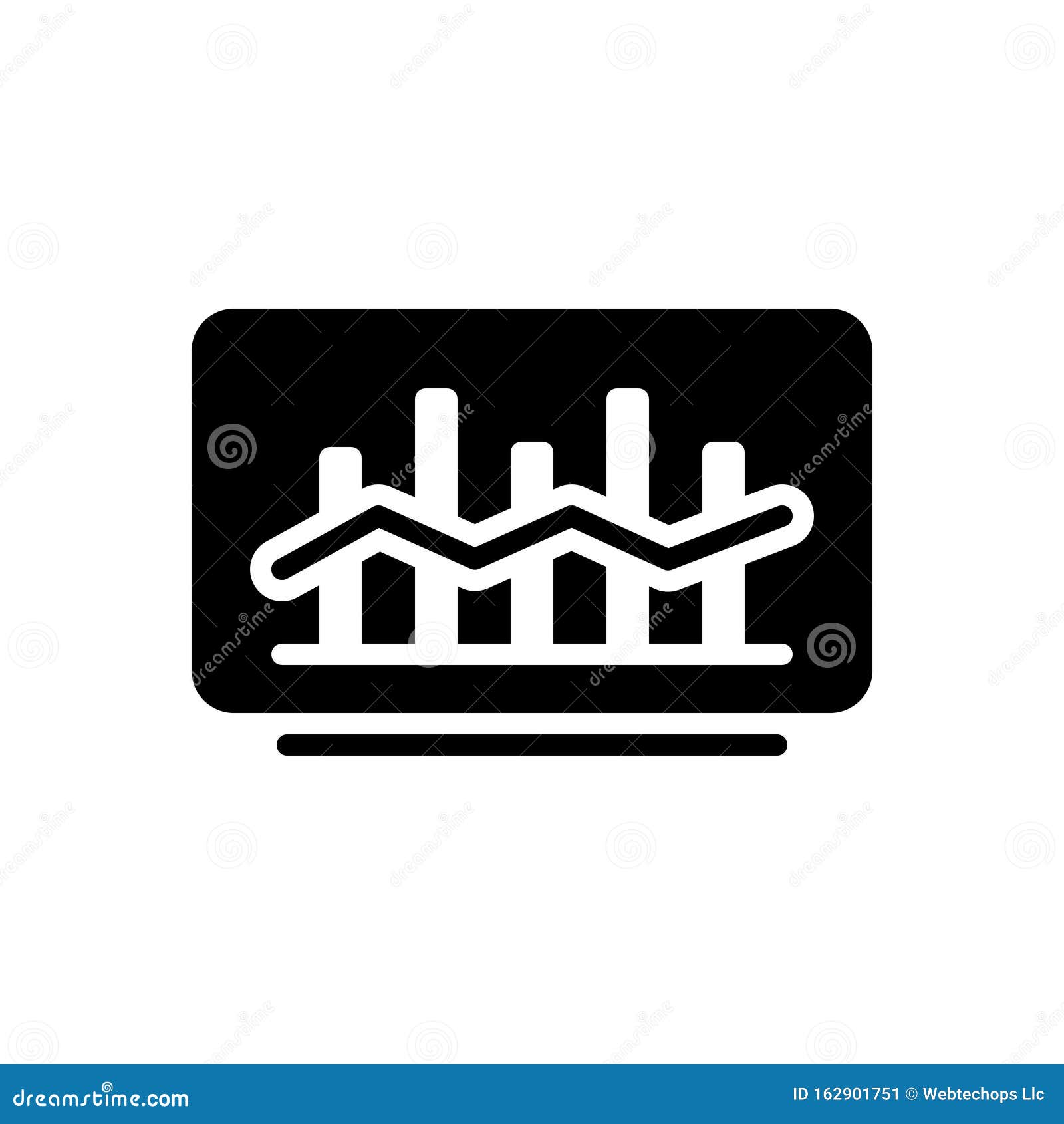 Black Solid Icon for Market Trend, Tendency and Statistic Stock Vector ...