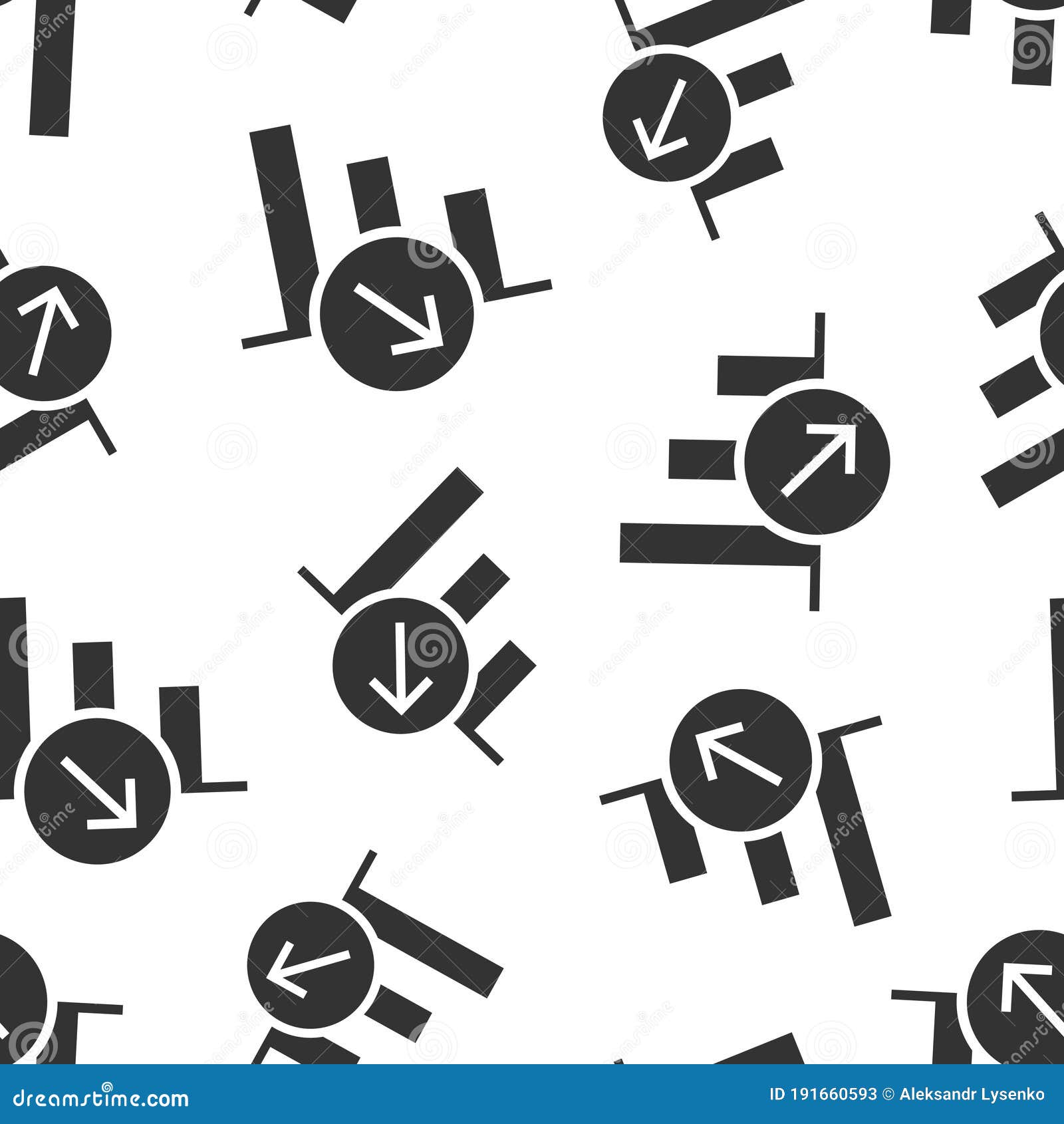 Market Trend Icon in Flat Style. Decline Arrow with Magnifier Vector Illustration on White ...