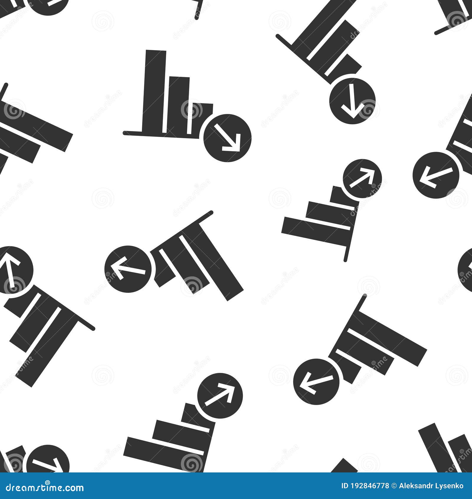 Market Trend Icon in Flat Style. Decline Arrow with Magnifier Vector ...