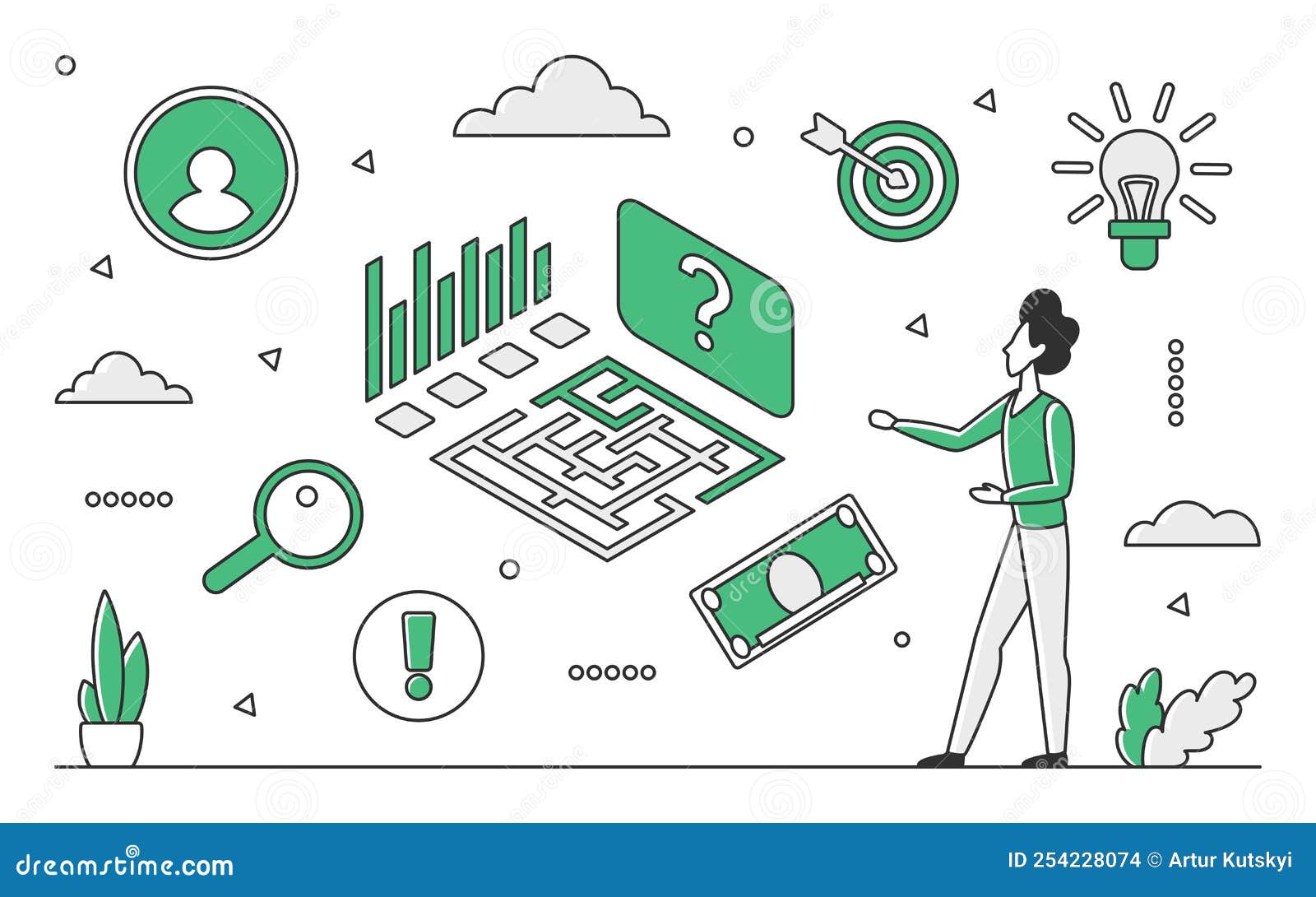 Market trends analysis stock vector. Illustration of graphic - 254228074