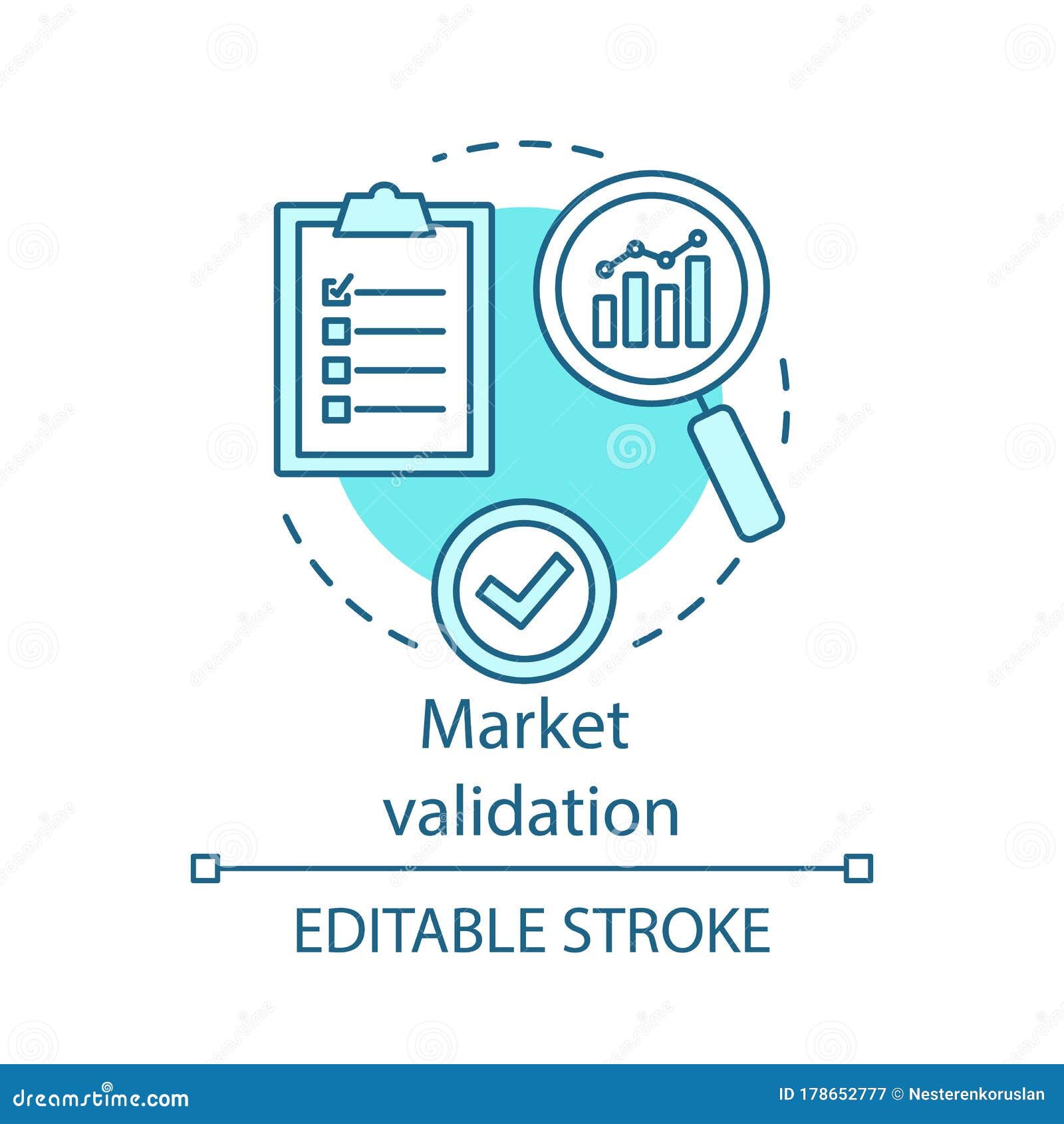 Market Validation Line Icons Collection. Research, Testing, Analysis ...