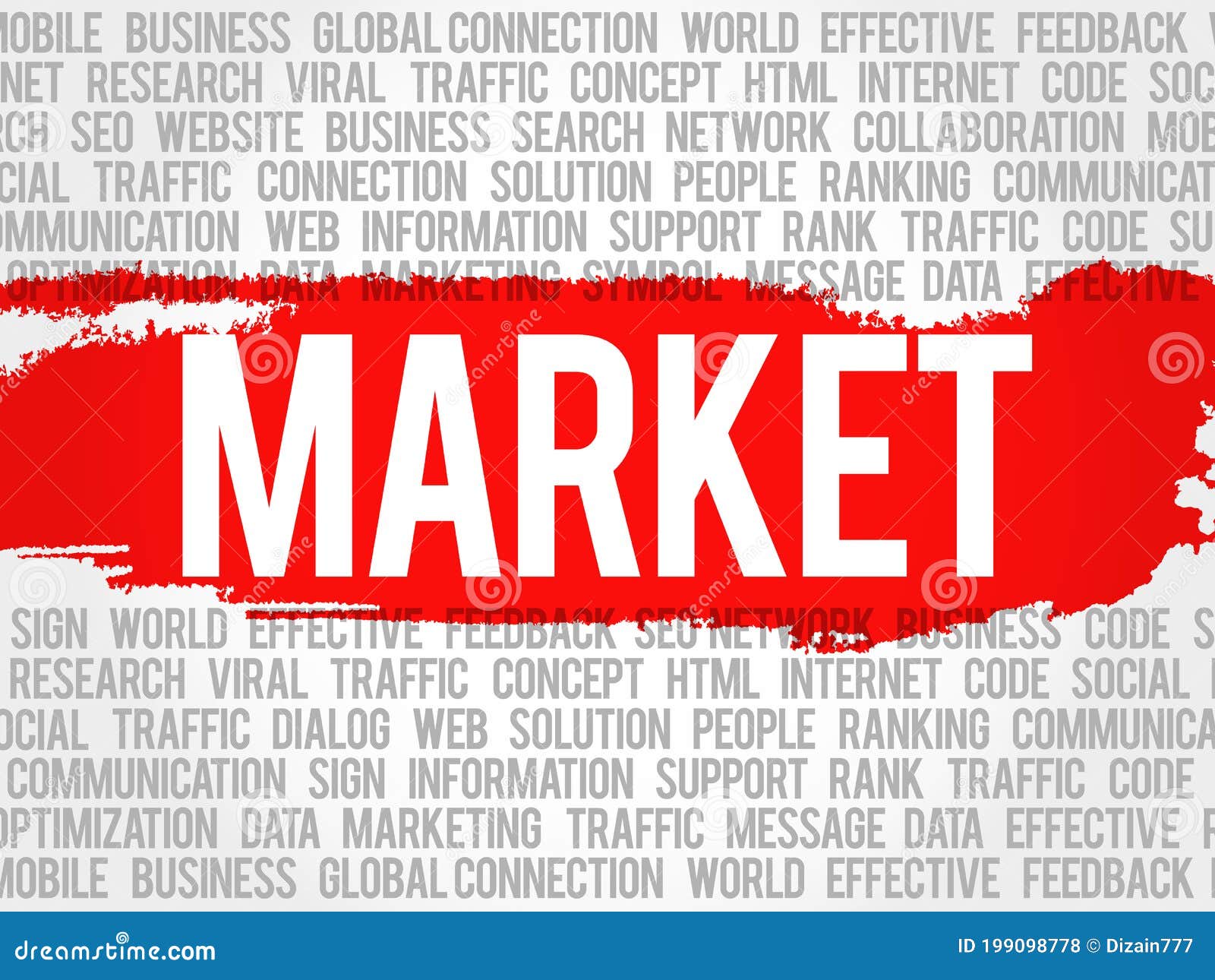 Market word cloud collage stock illustration. Illustration of ...
