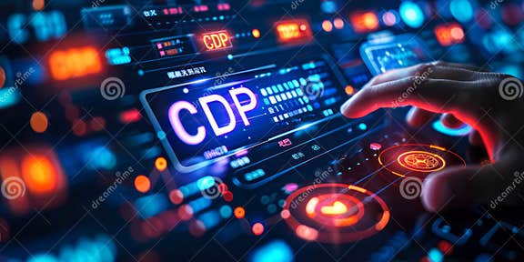 Marketer Interacting with a Customer Data Platform CDP Interface for ...