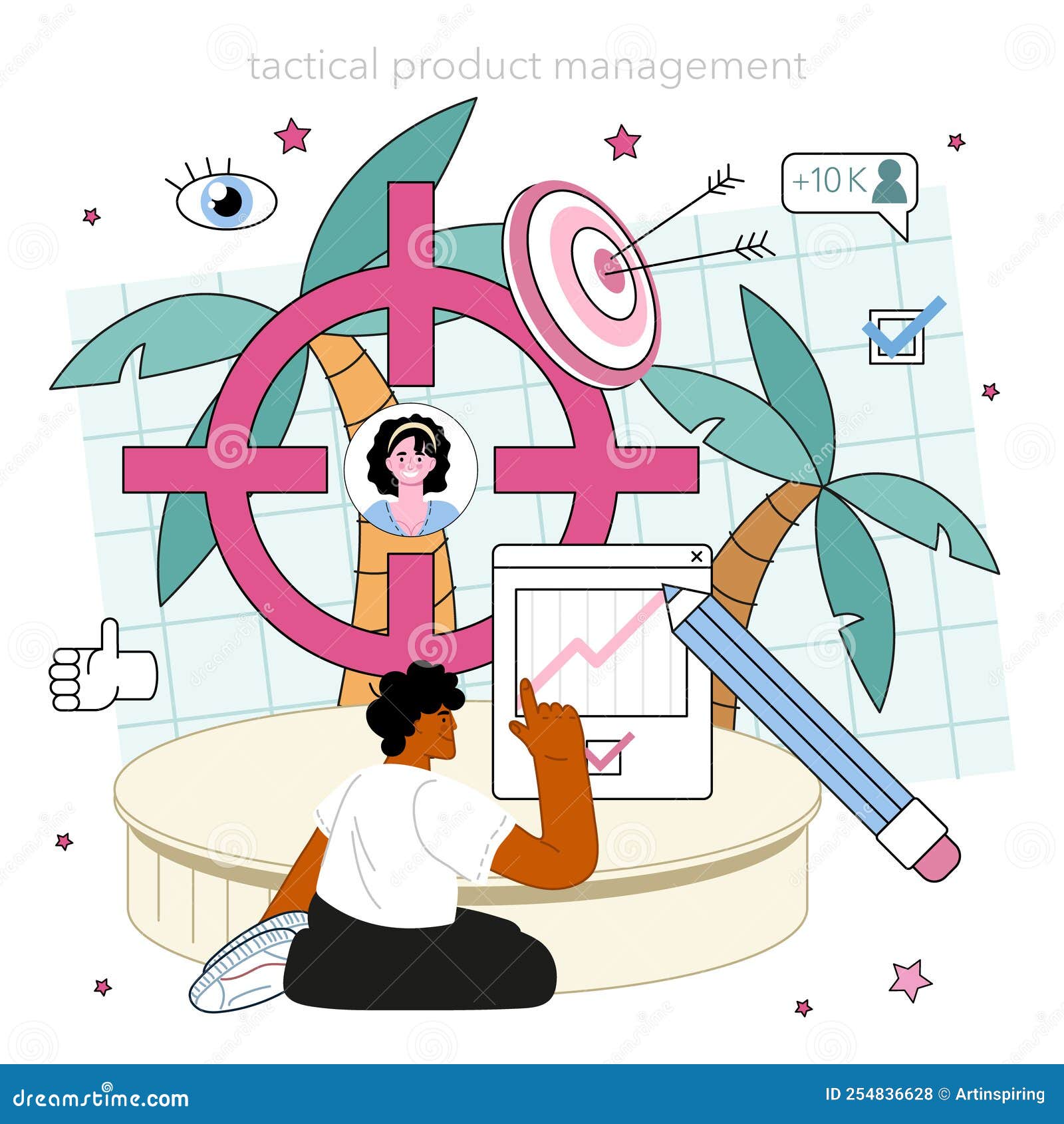 Marketer. Product Launching and Promotion Stock Vector - Illustration ...