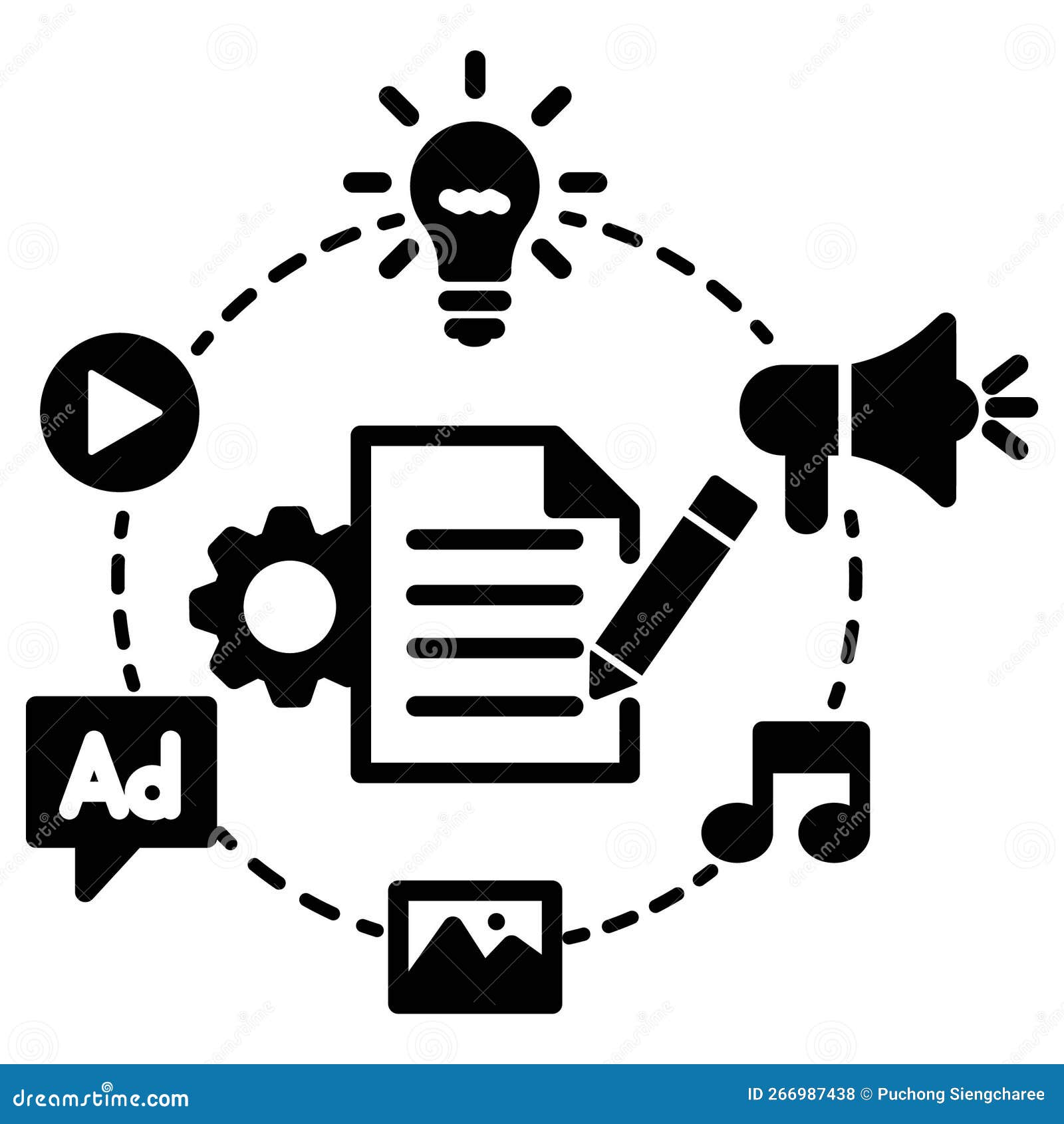 Content Marketing Icon Vector Advertising Illustration, Marketing ...