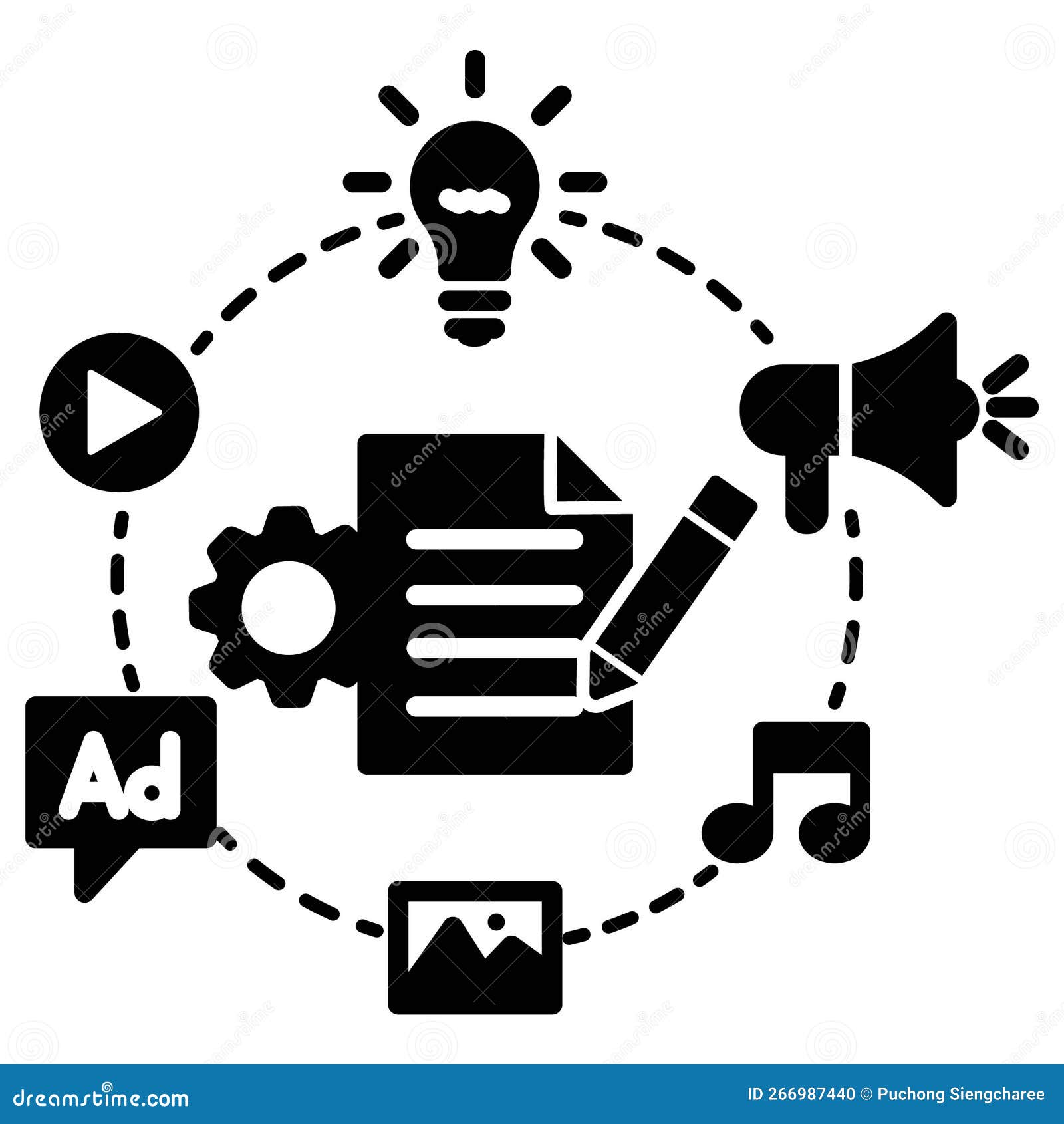 Content Marketing Glyph Icon Vector Advertising Illustration Marketing ...