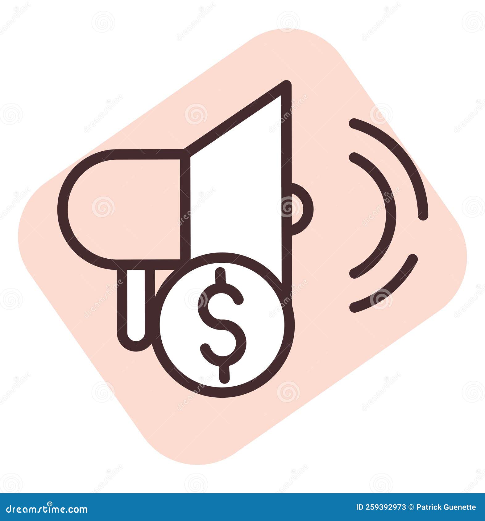 Marketing ads prices, icon stock vector. Illustration of yellow - 259392973