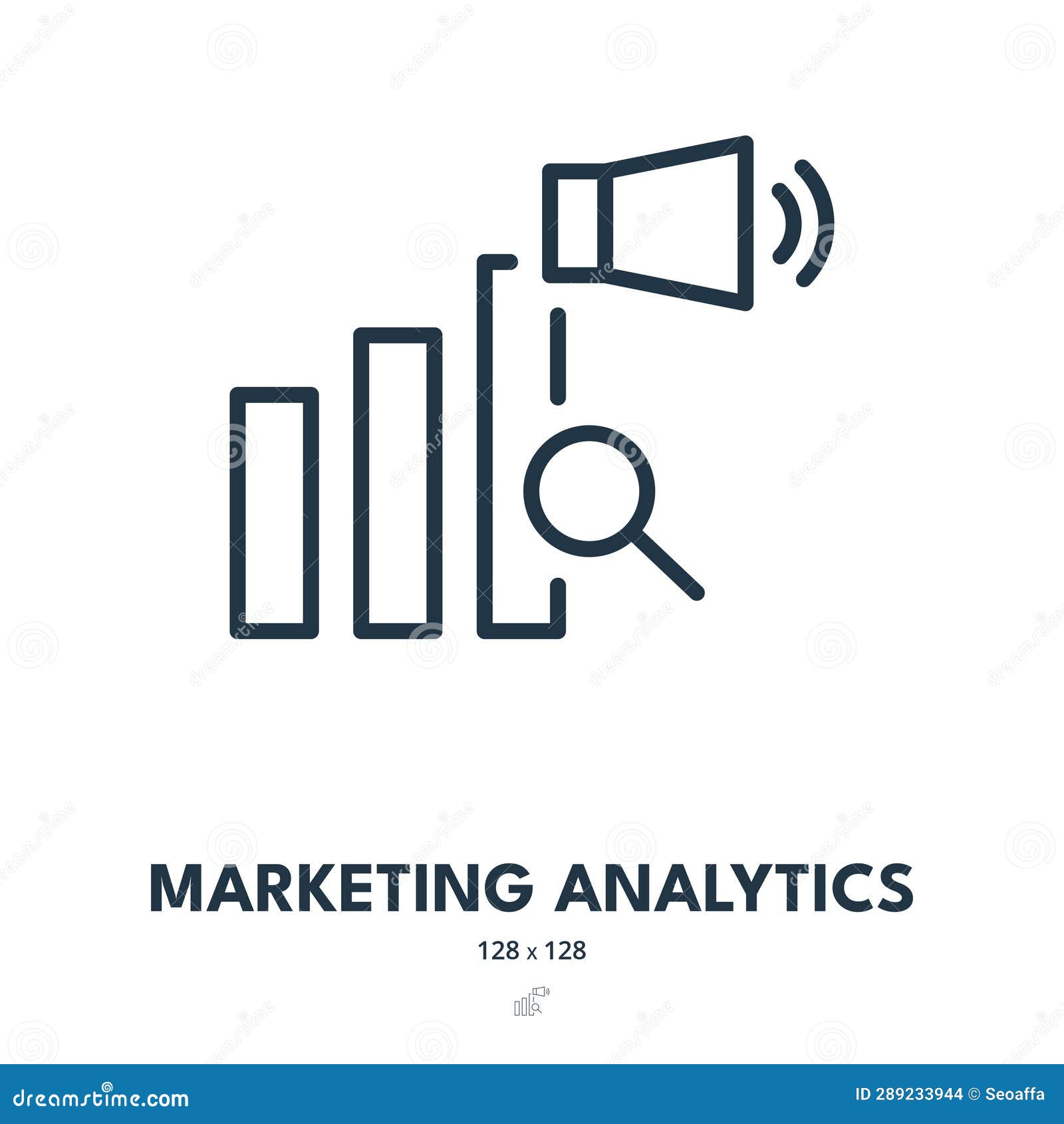 Marketing Analytics Icon. Analysis, Chart, Statistics. Editable Stroke ...