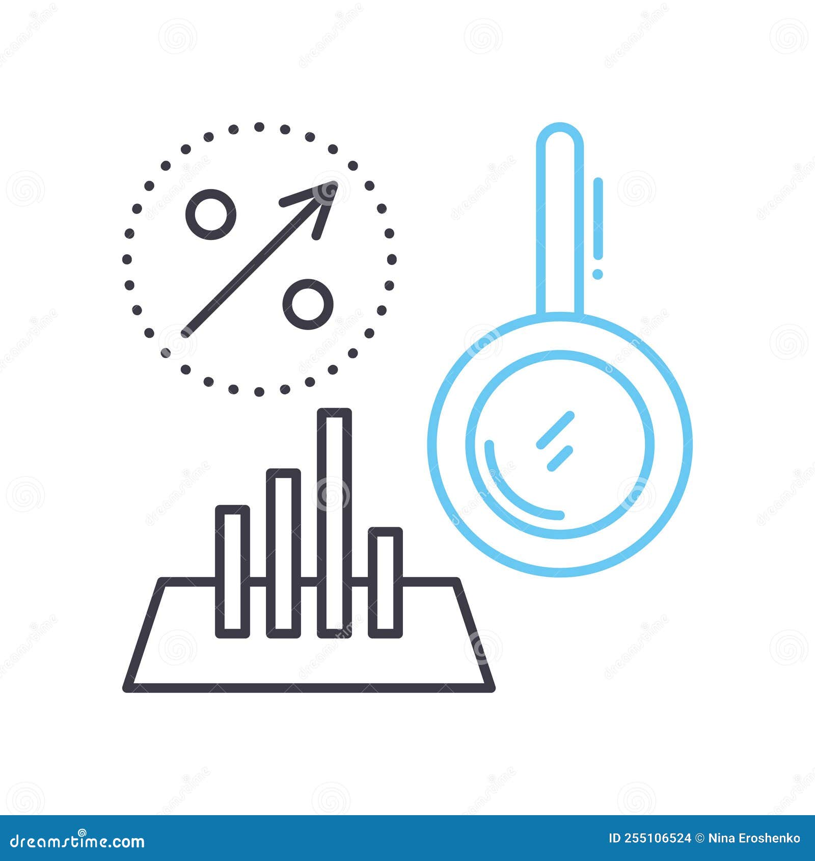 Marketing Analytics Line Icon, Outline Symbol, Vector Illustration ...