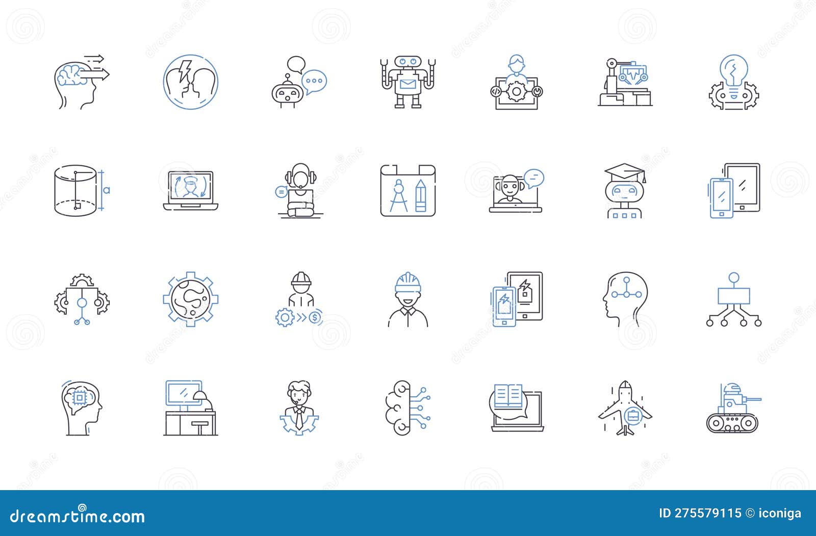 Marketing Automation Line Icons Collection Efficiency Personalization