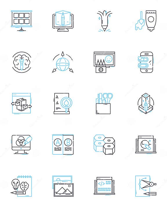 Marketing Automation Linear Icons Set Efficiency Personalization Segmentation Analytics