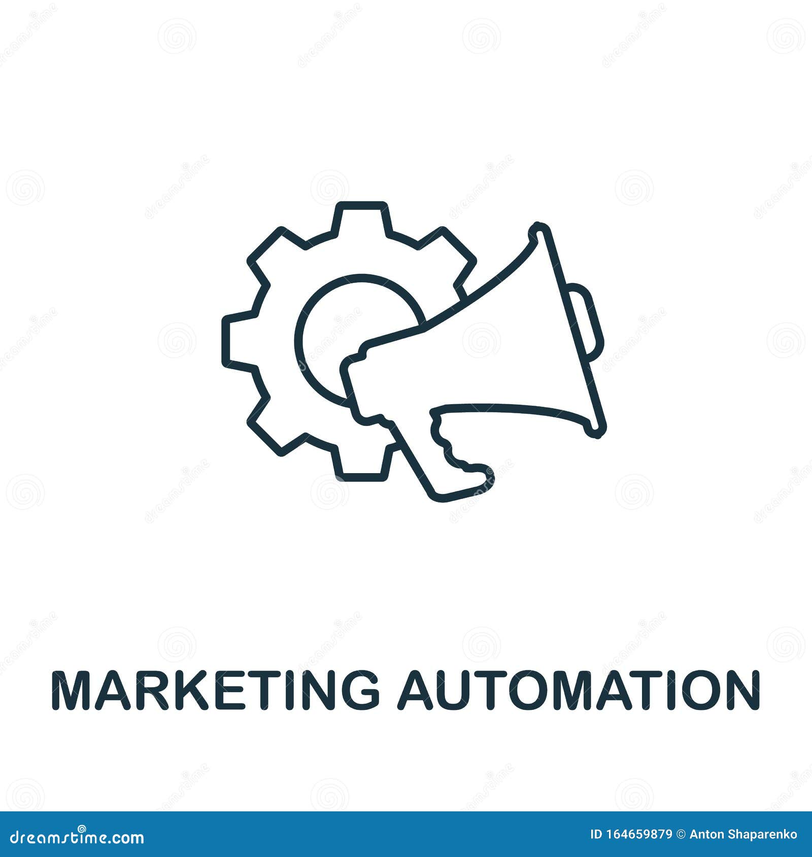 Marketing Automation Outline Icon. Thin Line Concept Element from Crm ... Marketing Automation Outline Icon. Thin Line Concept Element from Crm ...