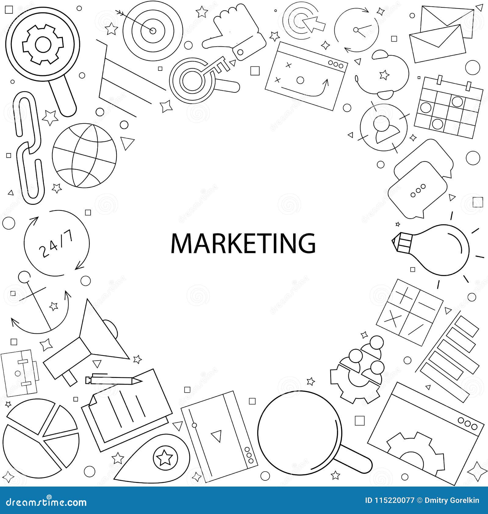 Marketing Background from Line Icon Stock Vector - Illustration of ...